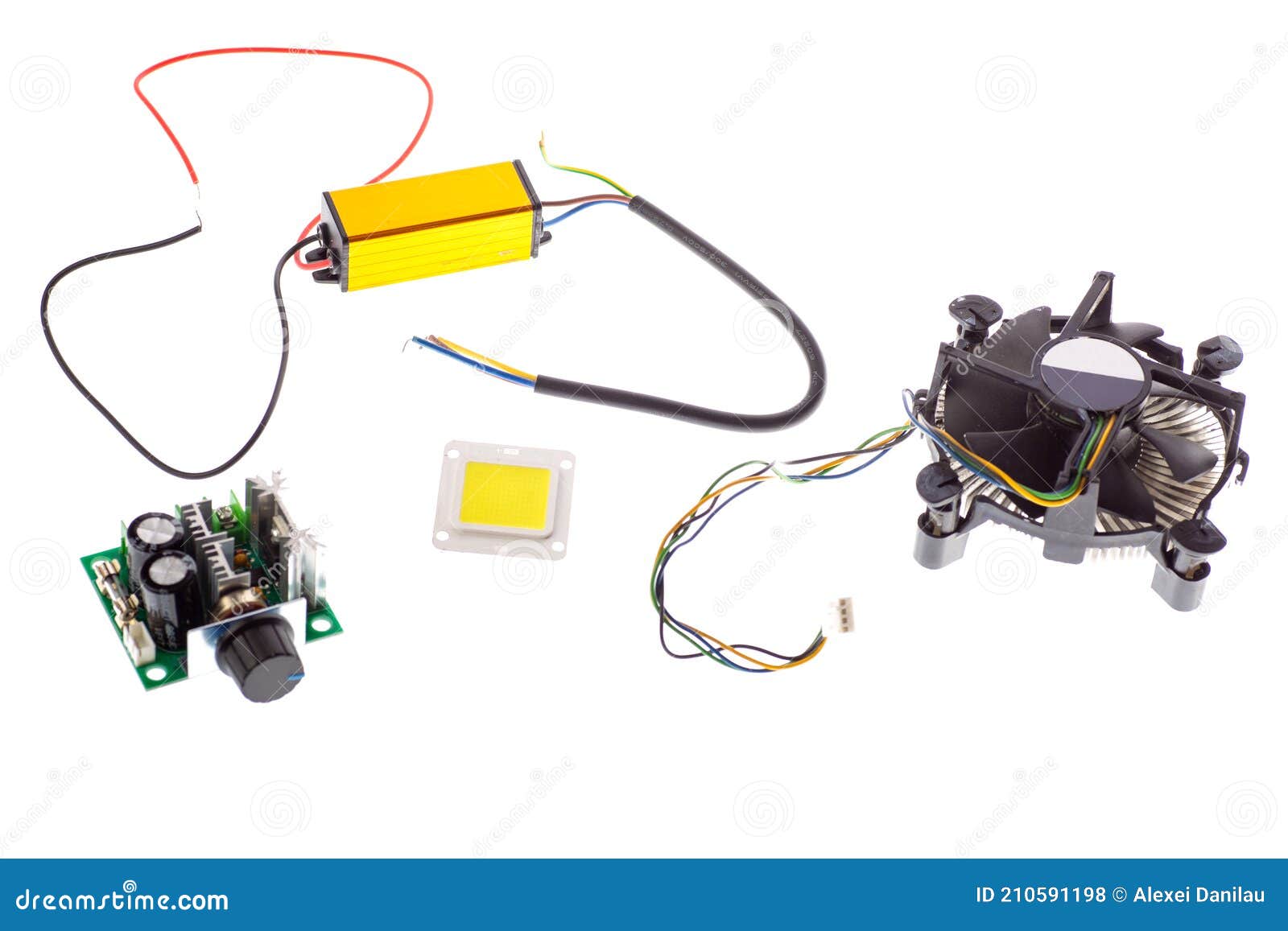 Pwm Regulator, Led Chip, Cooler, Heatsink, Led Driver Stock Photo ...