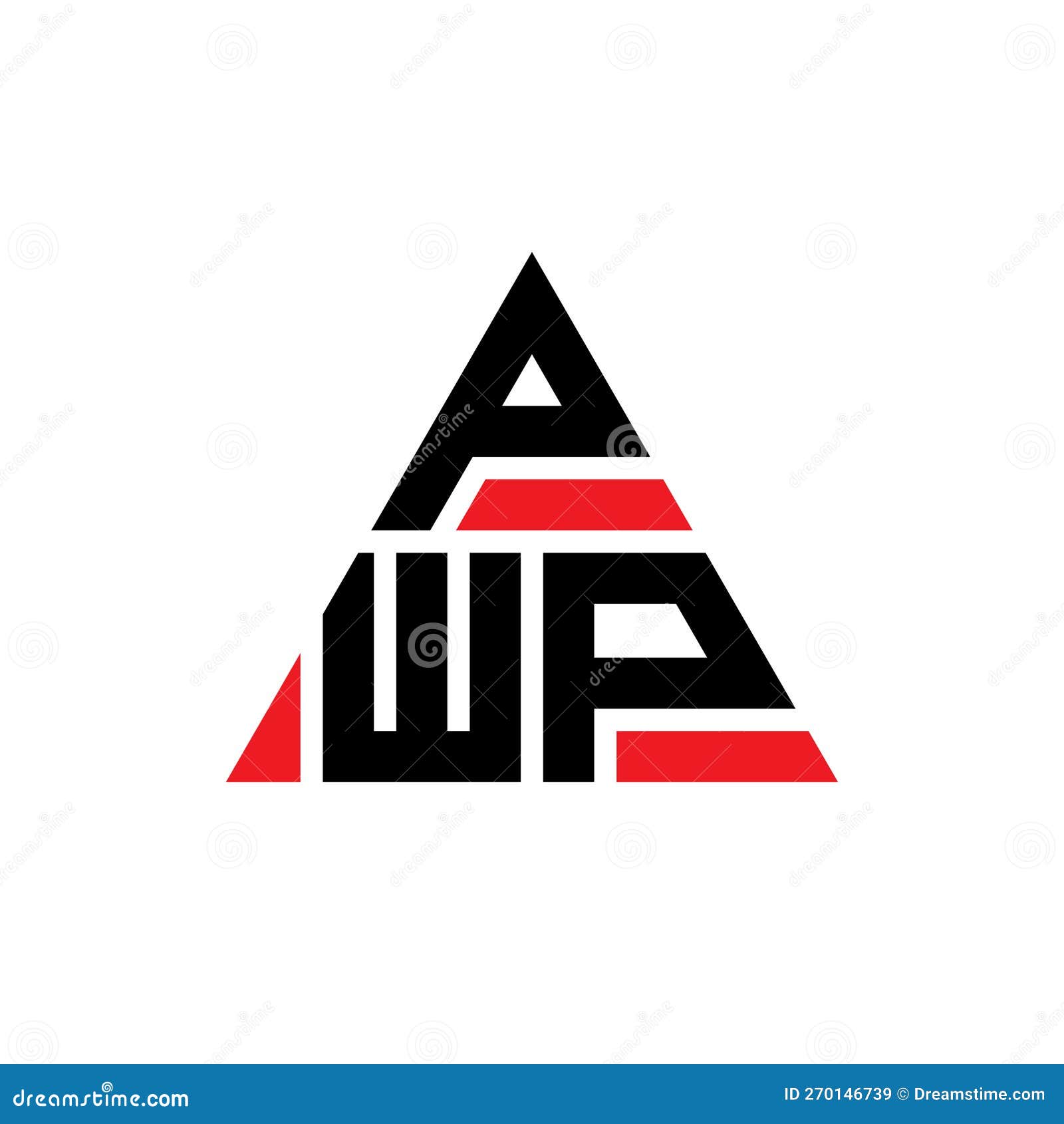 Pwp Triangle Letter Logo Design With Triangle Shape Pwp Triangle Logo Design Monogram Stock