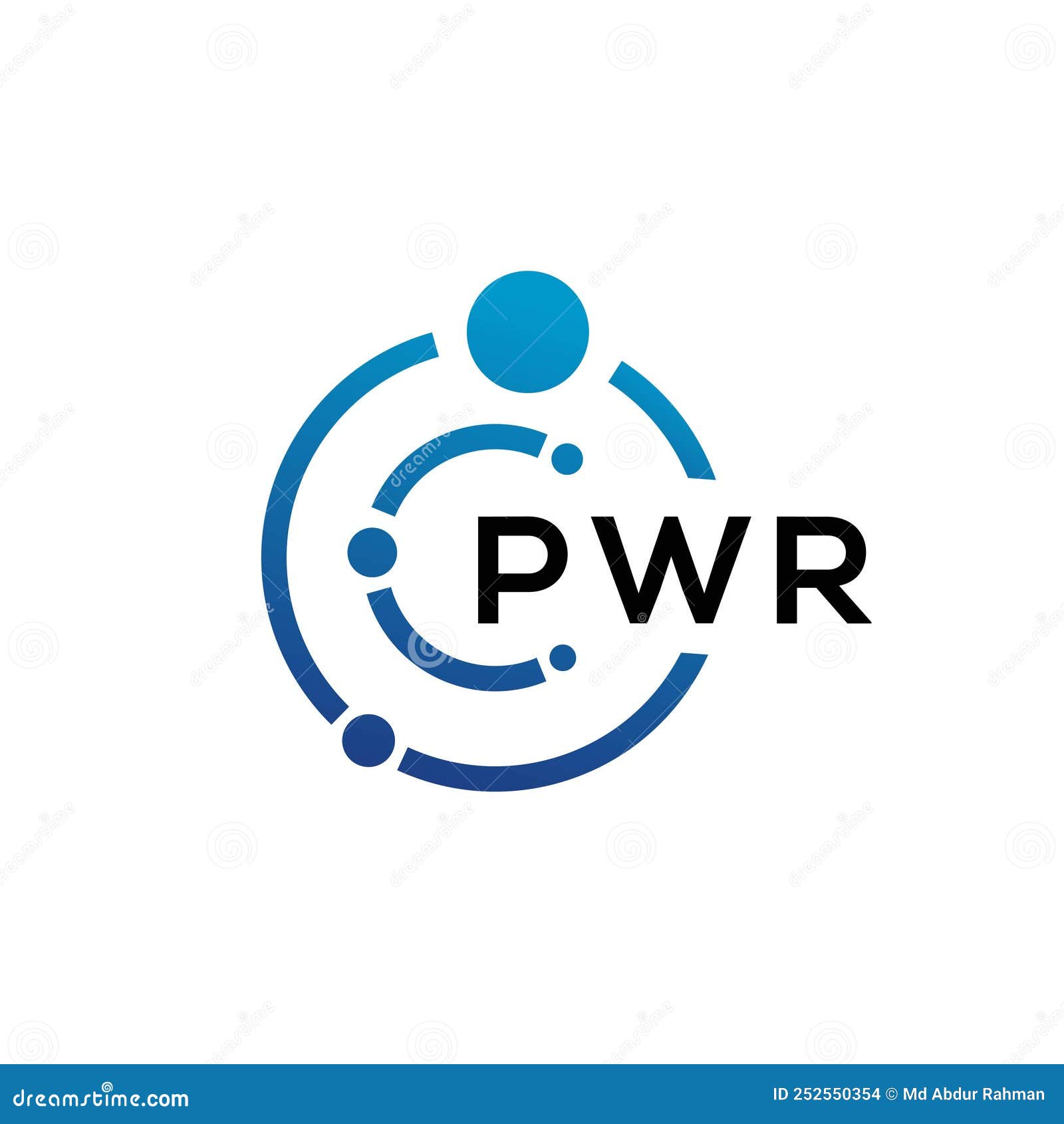 PWR Letter Technology Logo Design on White Background. PWR Creative ...