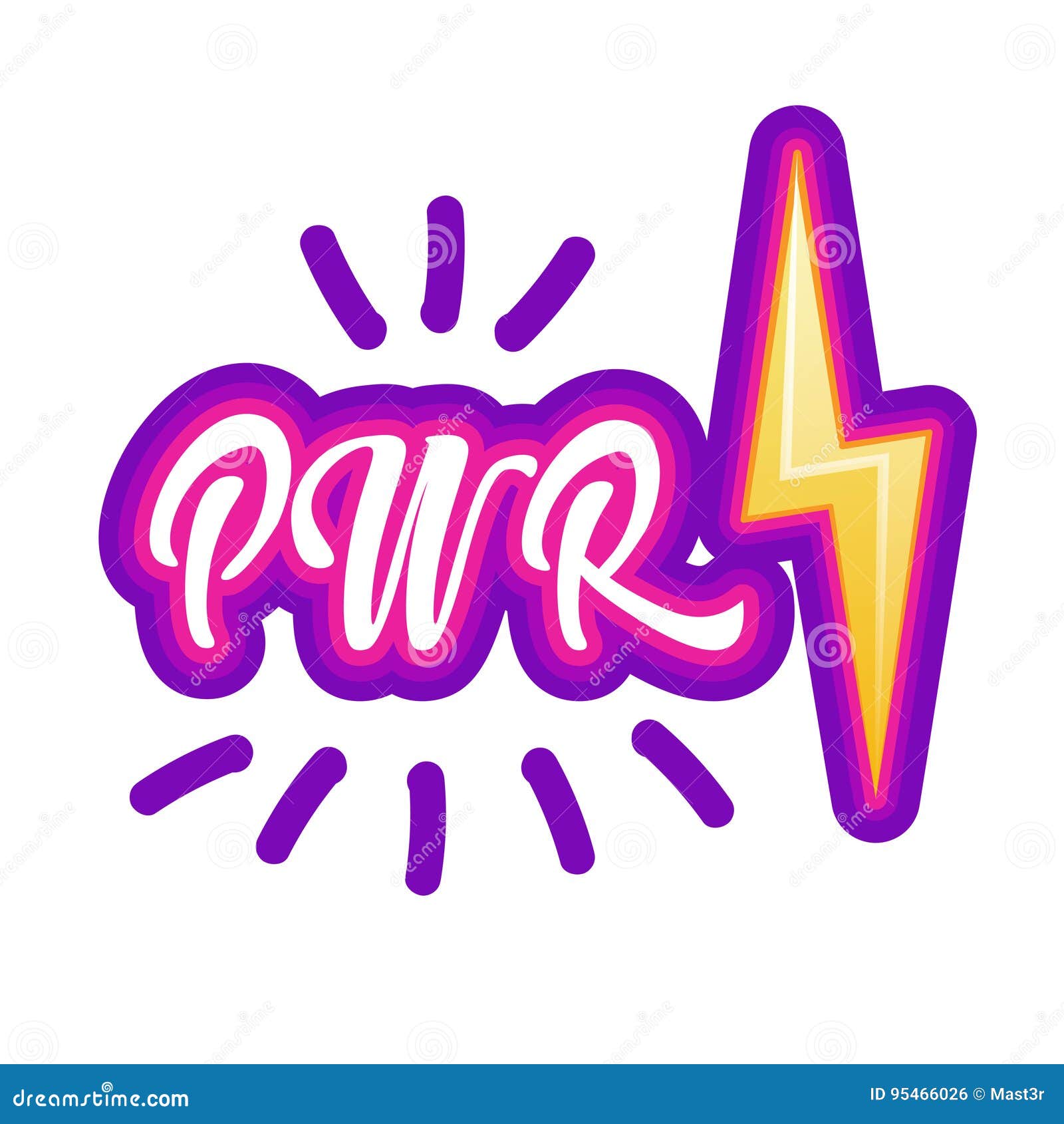 PWR Sticker Social Media Network Message Badges Design Stock Vector ...