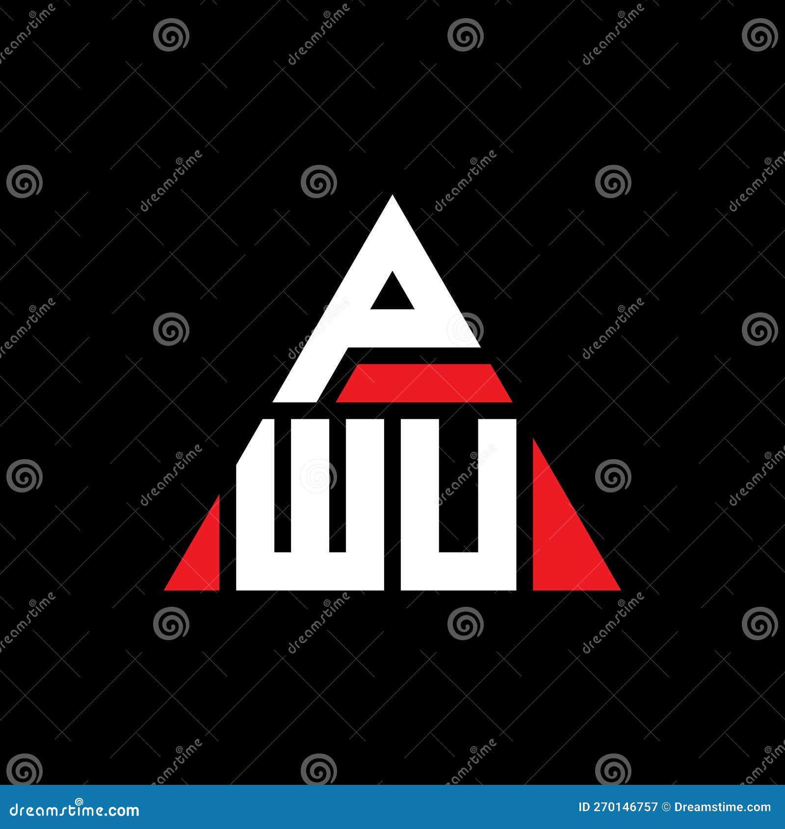 PWU Triangle Letter Logo Design with Triangle Shape. PWU Triangle Logo ...