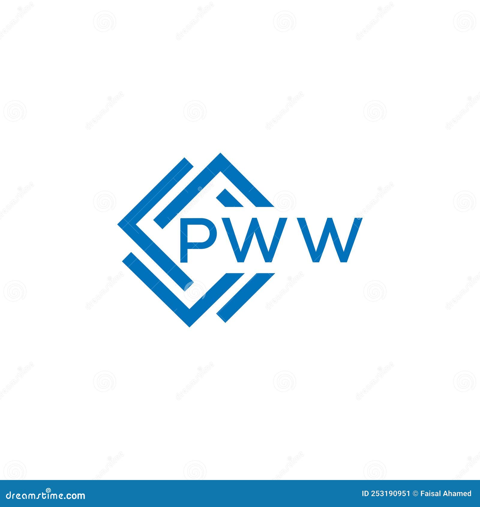 PWW Letter Logo Design on White Background. PWW Creative Circle Letter ...