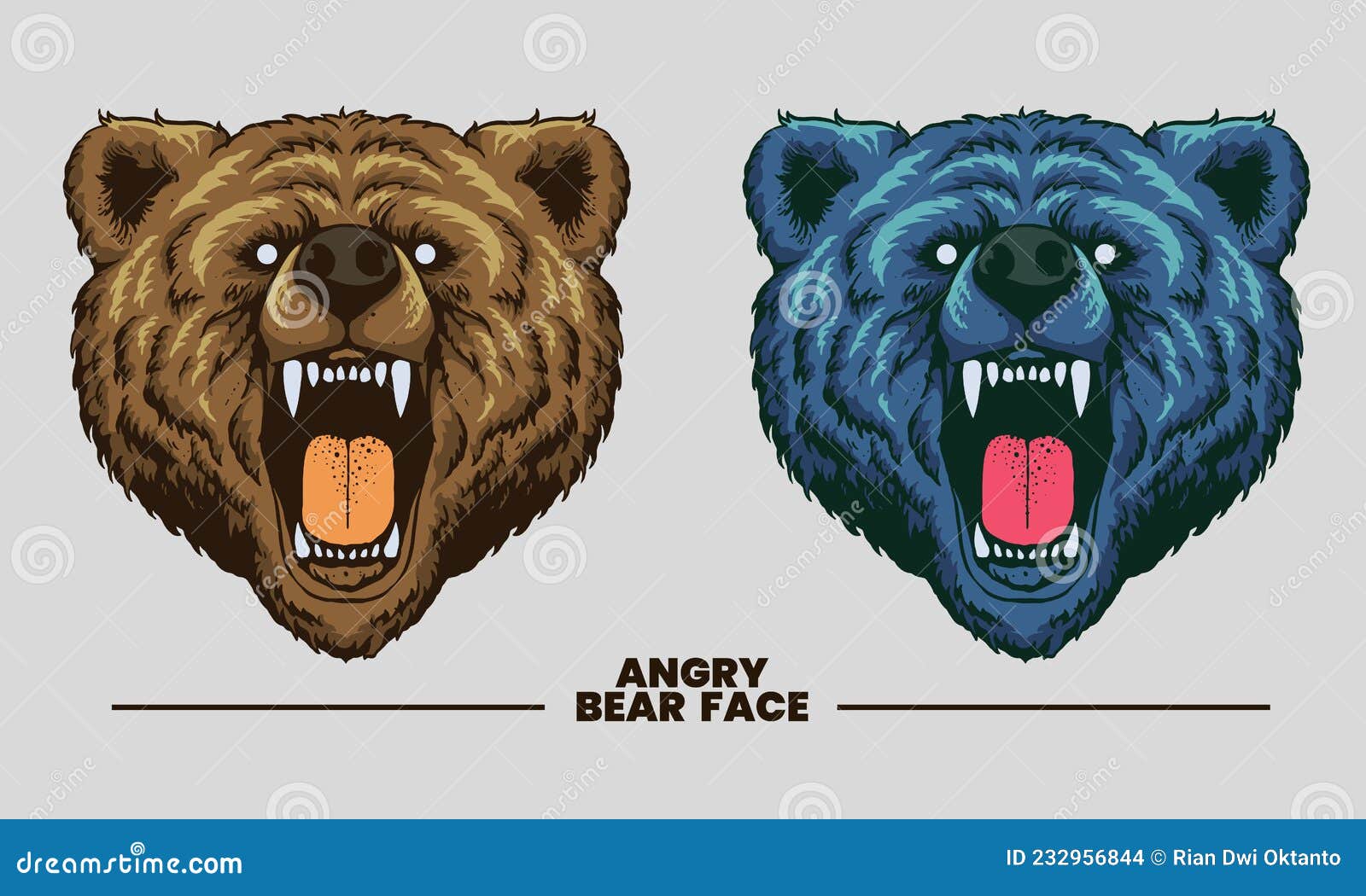 Angry Bear Face Illustration Stock Vector - Illustration of childhood ...