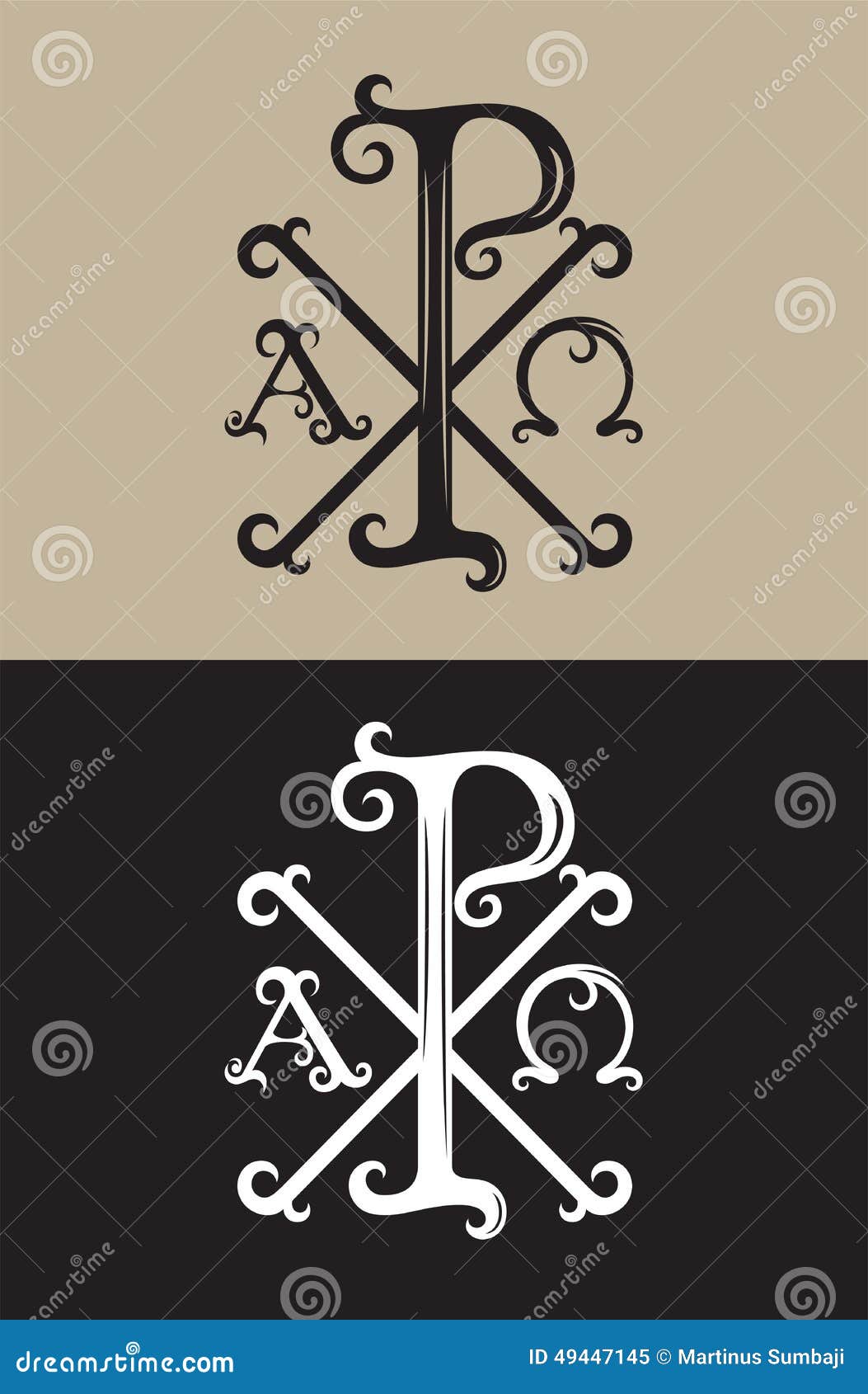 PX alpha and omega stock vector. Illustration of symbol - 49447145