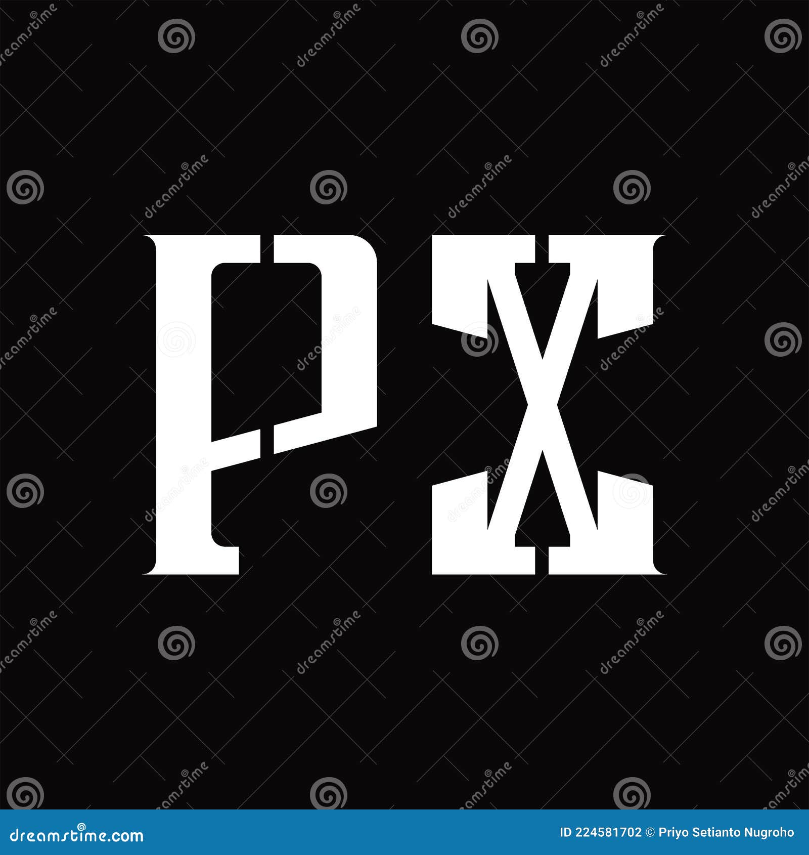 PX Logo Monogram with Middle Slice Design Template Stock Vector ...