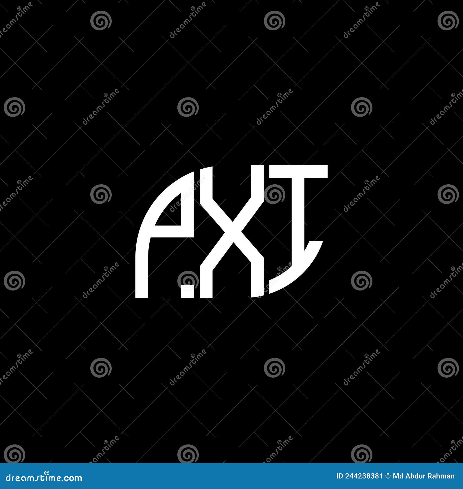 PXI Letter Logo Design on Black Background.PXI Creative Initials Letter ...