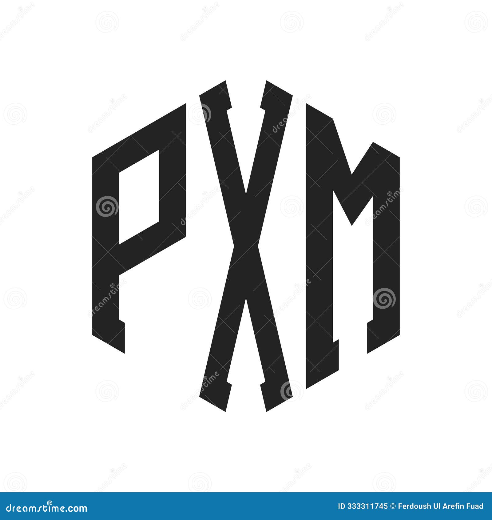 PXM Logo Design. Initial Letter PXM Monogram Logo Using Hexagon Shape ...