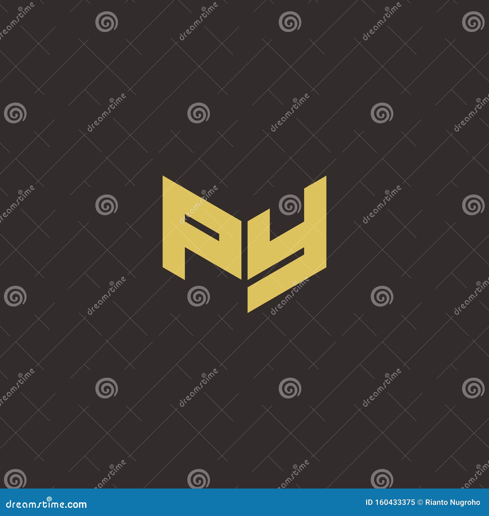 PY Logo Letter Initial Logo Designs Template with Gold and Black ...