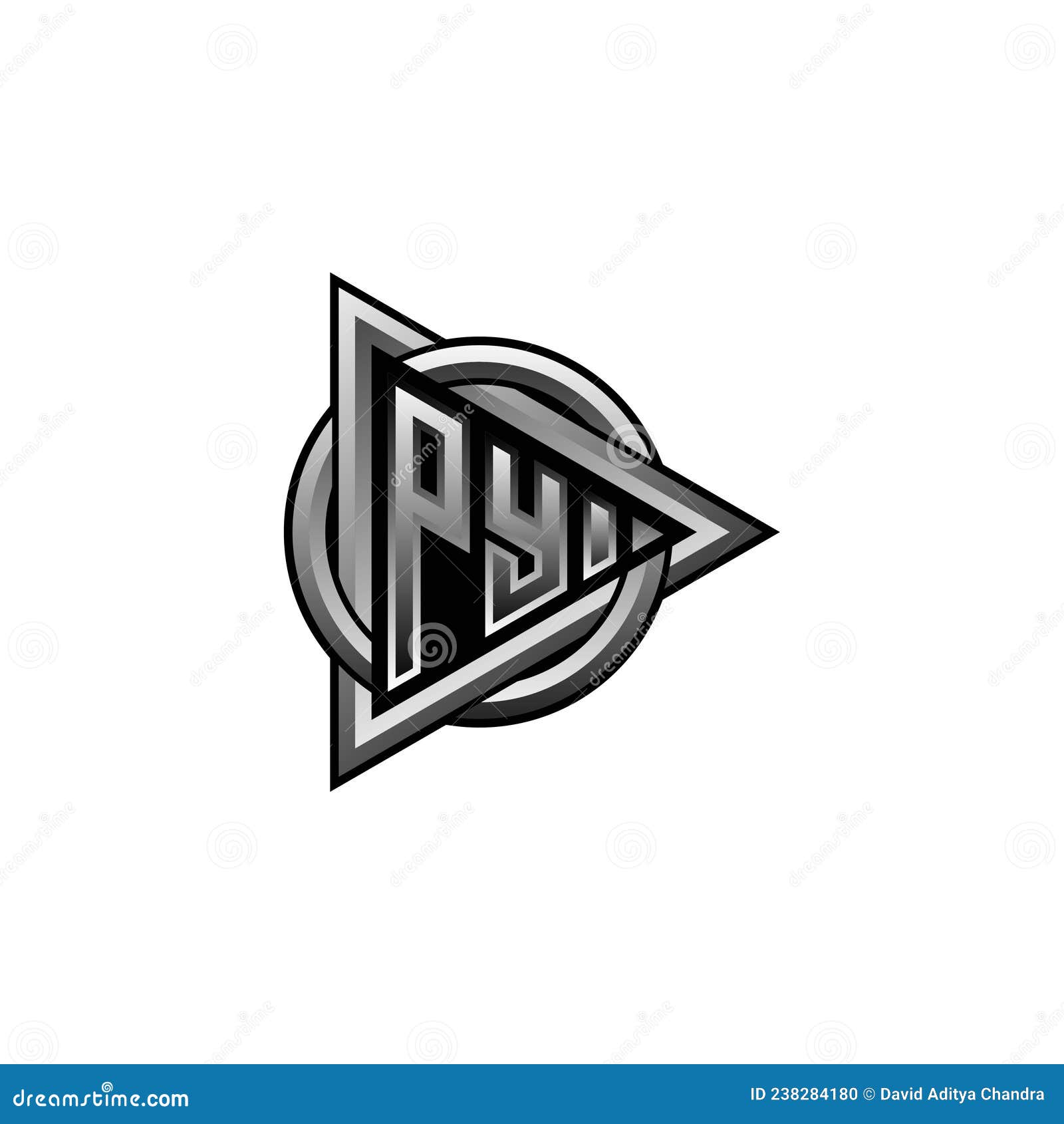 PY Logo Letter Triangle and Circle Rounded Stock Vector - Illustration ...