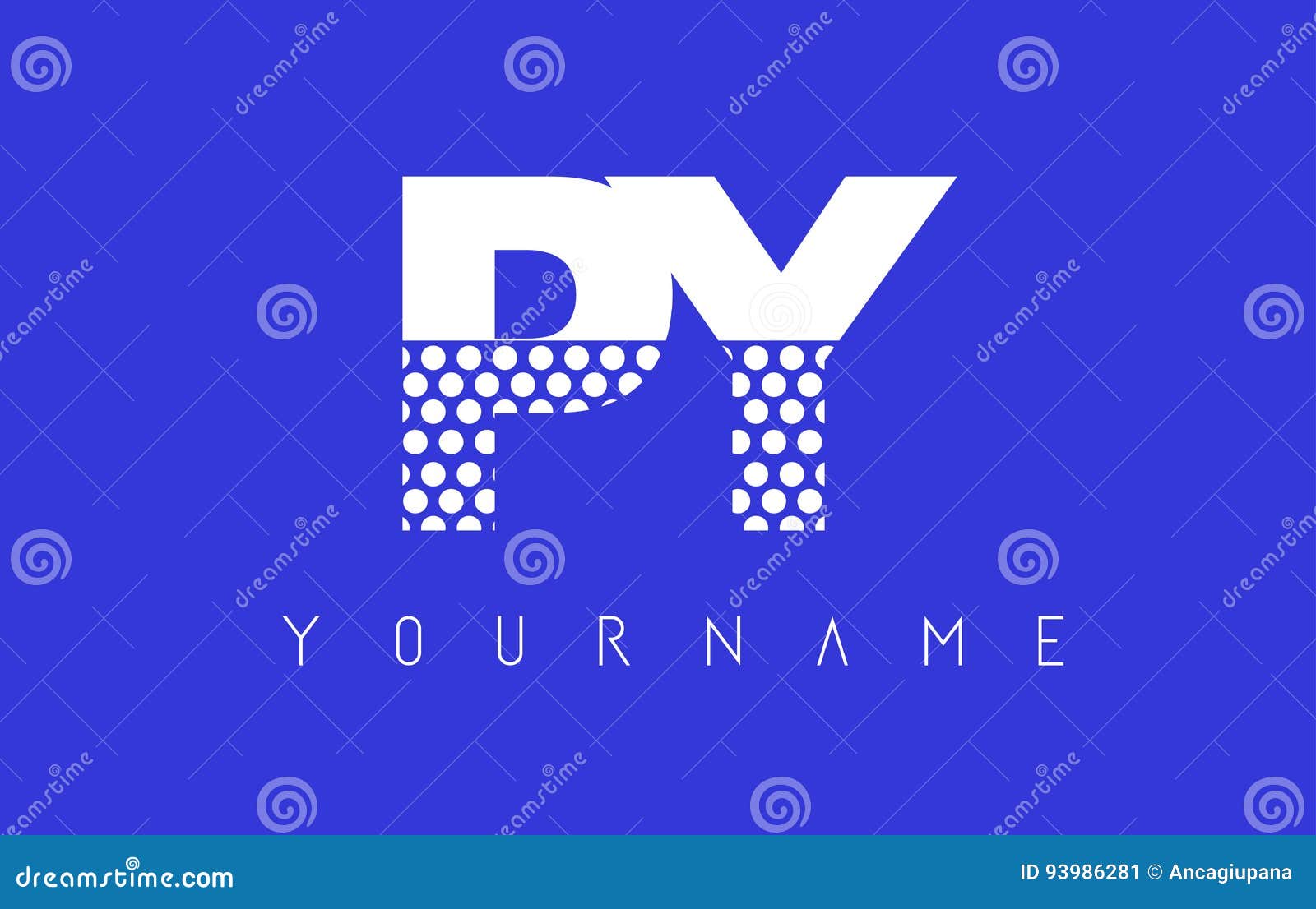 PY P Y Dotted Letter Logo Design with Blue Background. Stock Vector ...