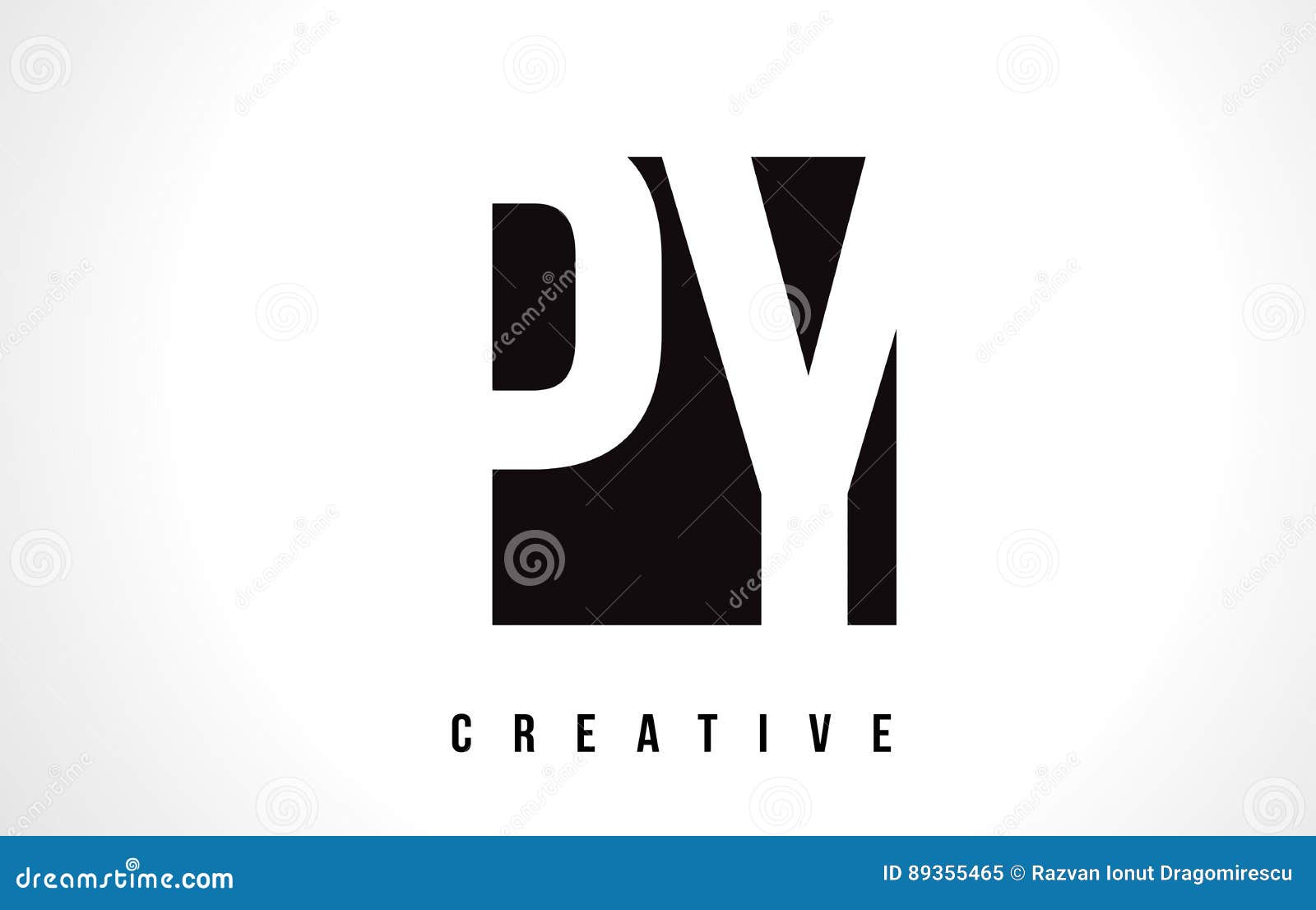 PY P Y White Letter Logo Design with Black Square. Stock Vector ...