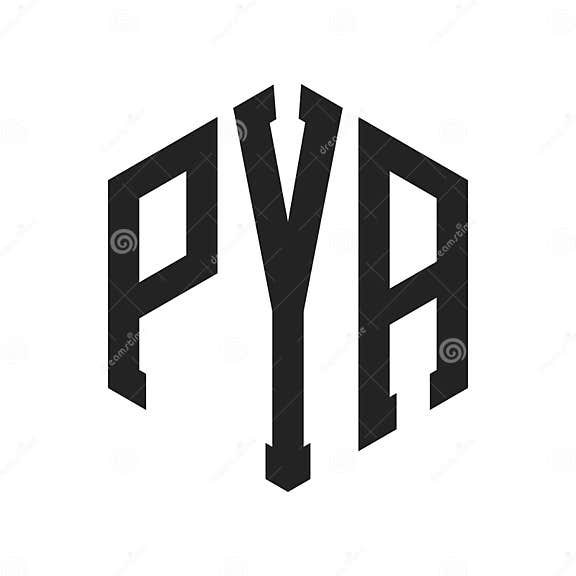 PYA Logo Design. Initial Letter PYA Monogram Logo Using Hexagon Shape ...