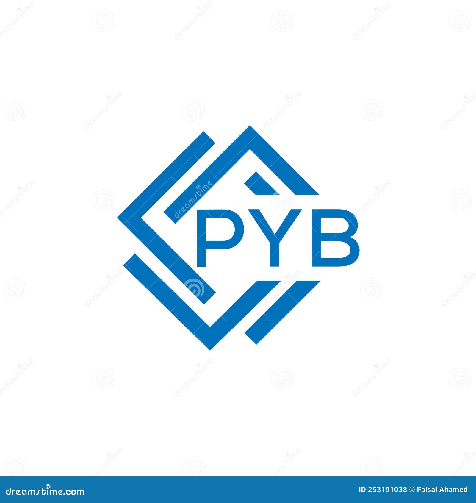 PYB Letter Logo Design on White Background. PYB Creative Circle Letter ...