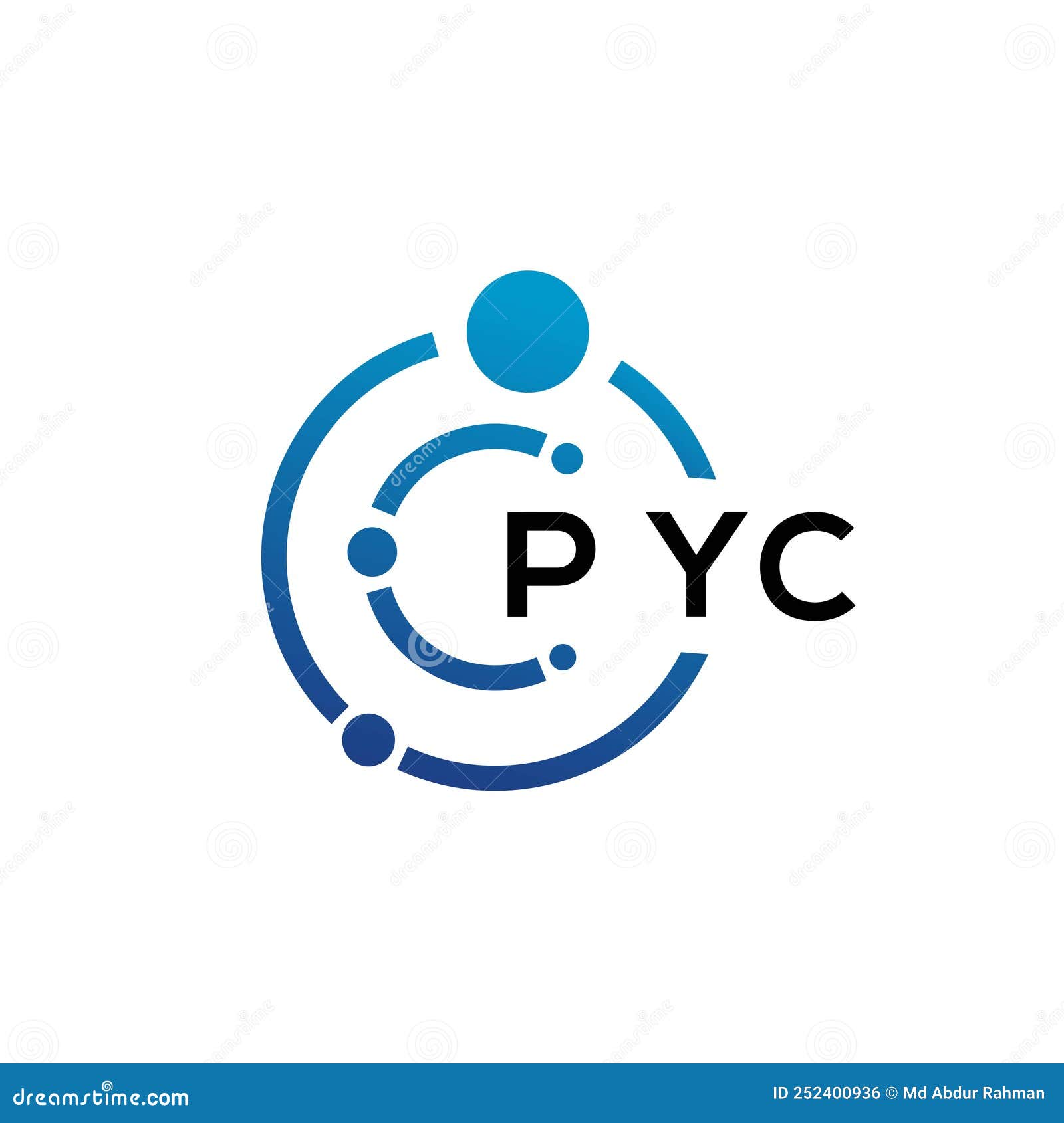 PYC Letter Technology Logo Design on White Background. PYC Creative ...