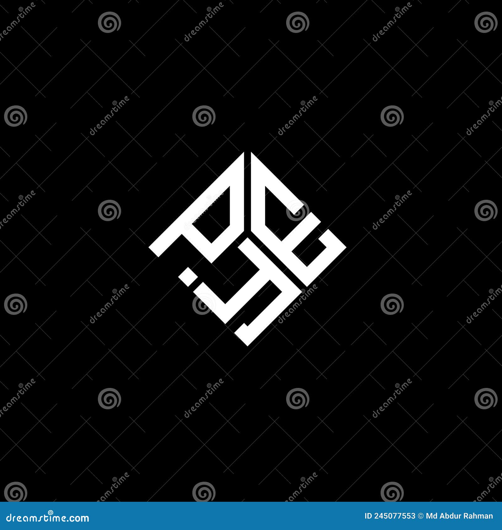 PYE Letter Logo Design on Black Background. PYE Creative Initials ...