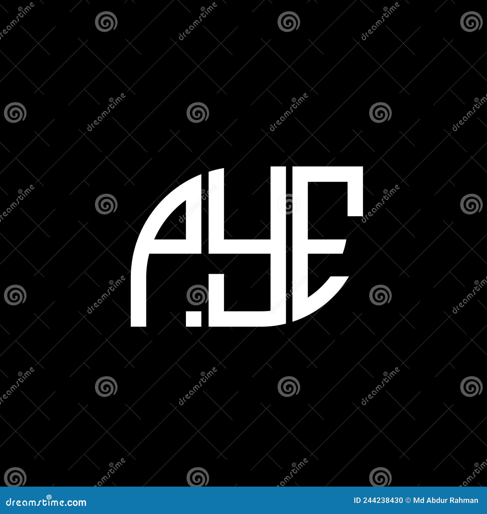 PYE Letter Logo Design on Black Background.PYE Creative Initials Letter ...