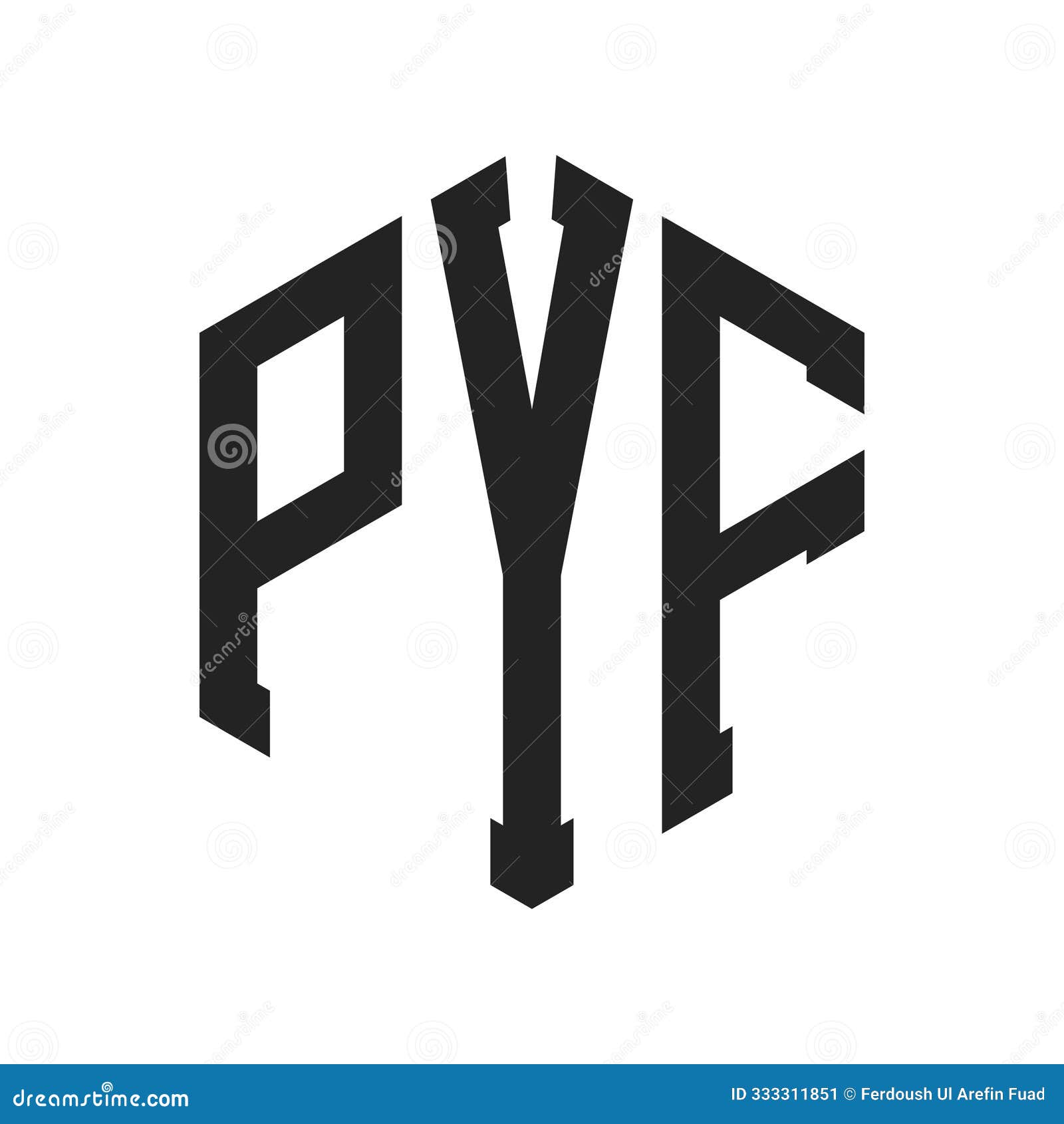 PYF Logo Design. Initial Letter PYF Monogram Logo Using Hexagon Shape ...