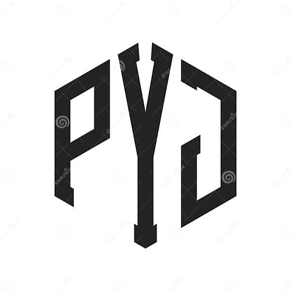 PYJ Logo Design. Initial Letter PYJ Monogram Logo Using Hexagon Shape ...
