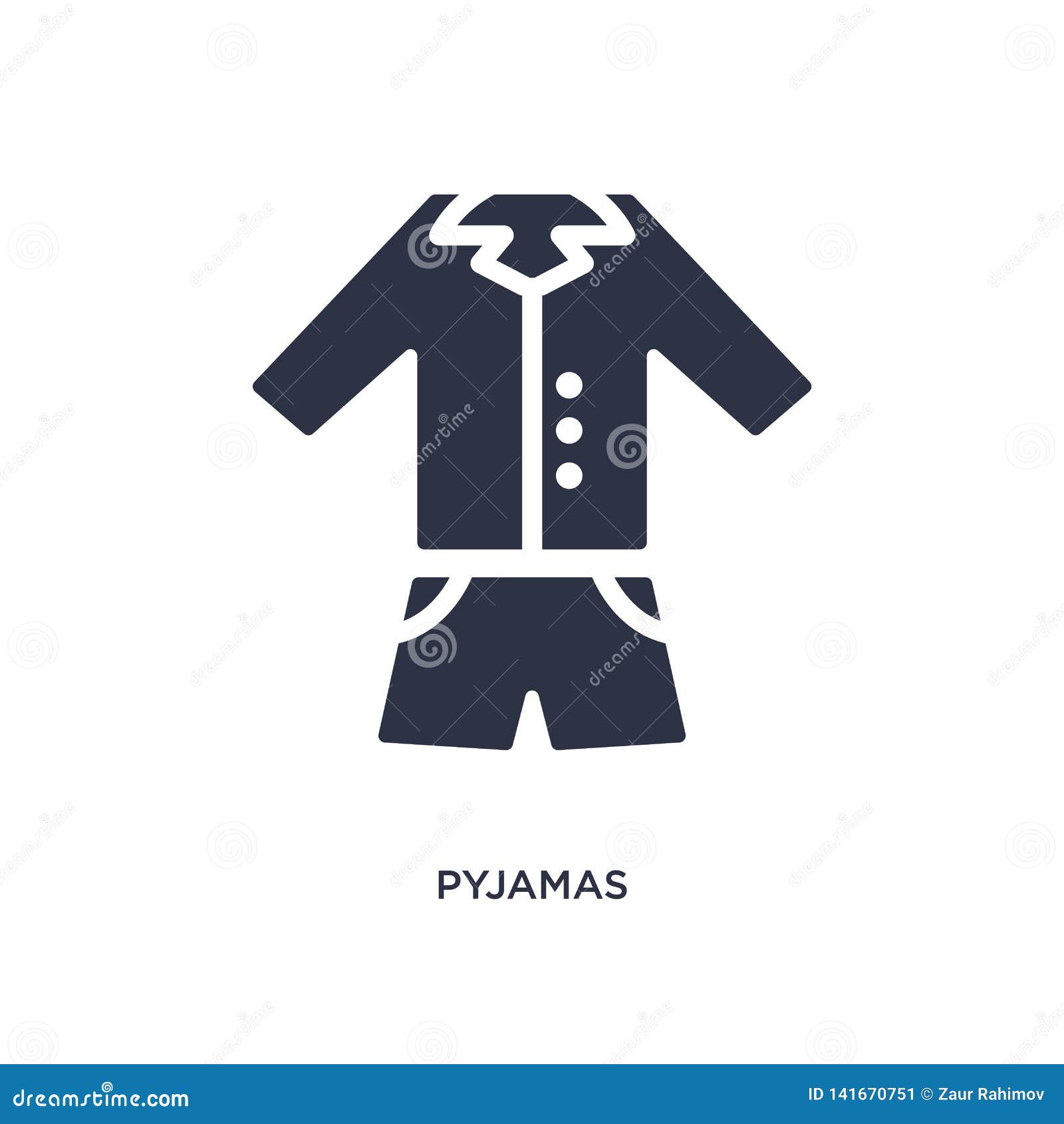 Pyjamas Element In Cartoon Style Isolated On White. Night Clothes Icon ...