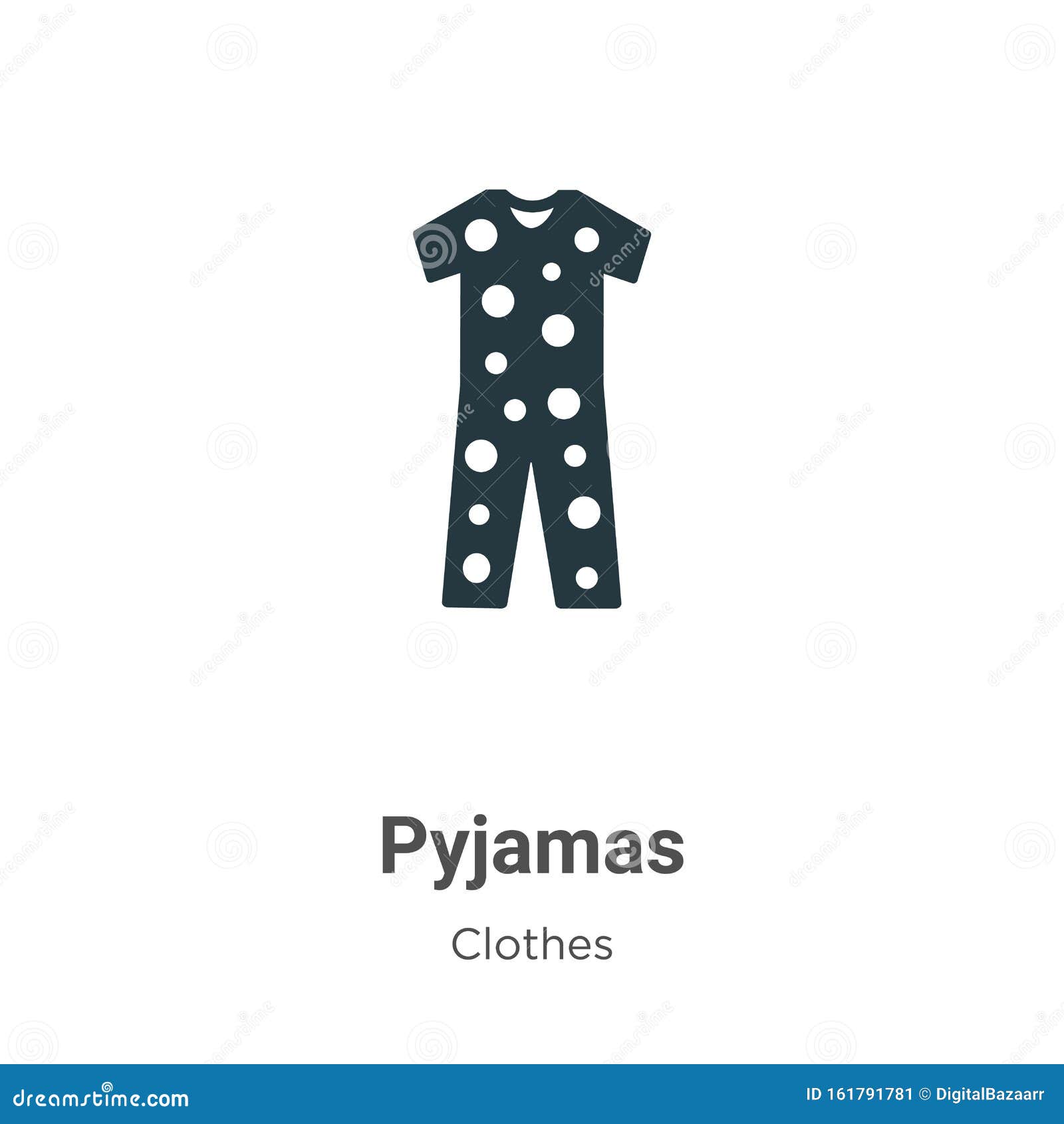 Pyjamas Vector Icon On White Background. Flat Vector Pyjamas Icon ...