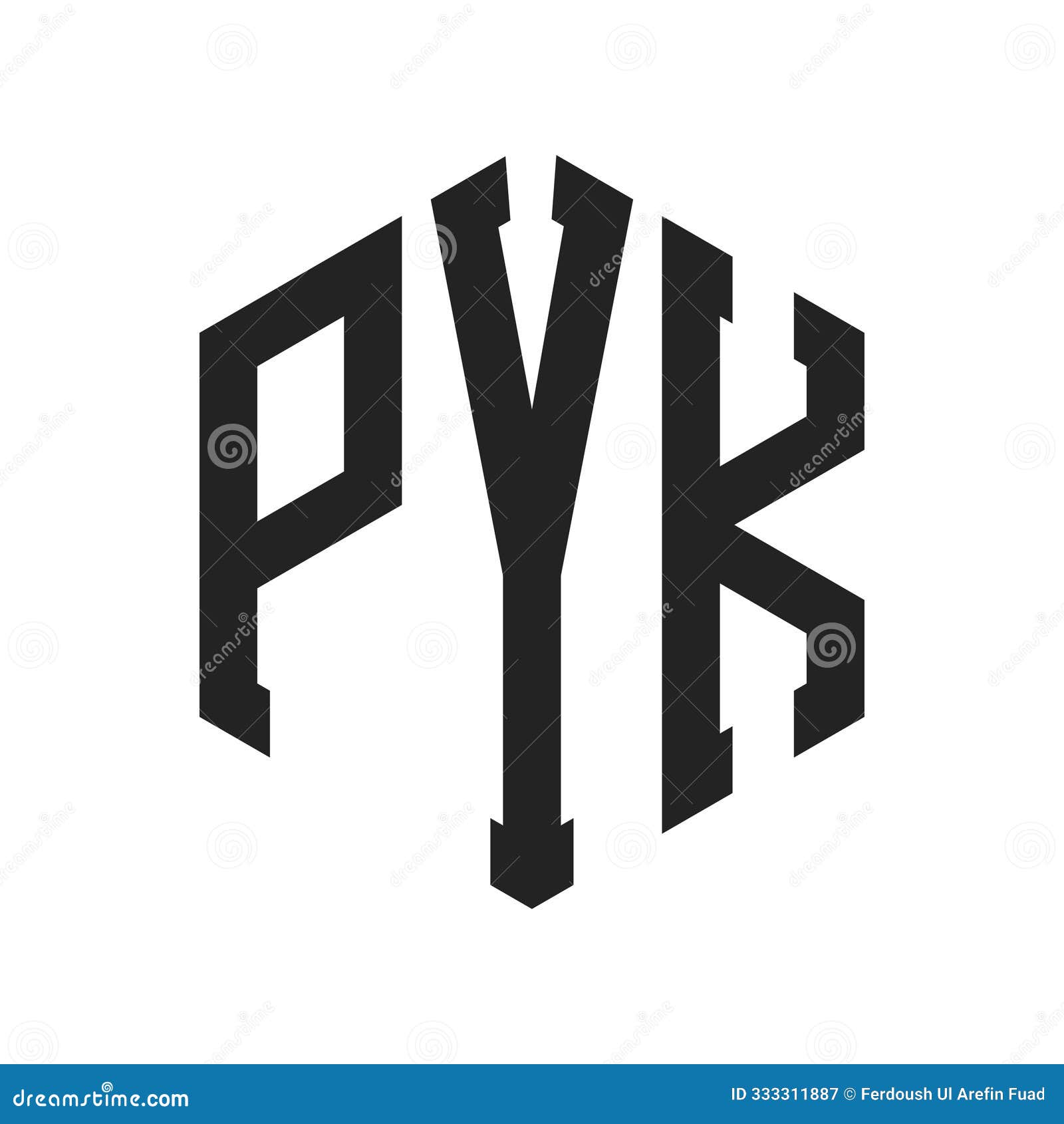 PYK Logo Design. Initial Letter PYK Monogram Logo Using Hexagon Shape ...