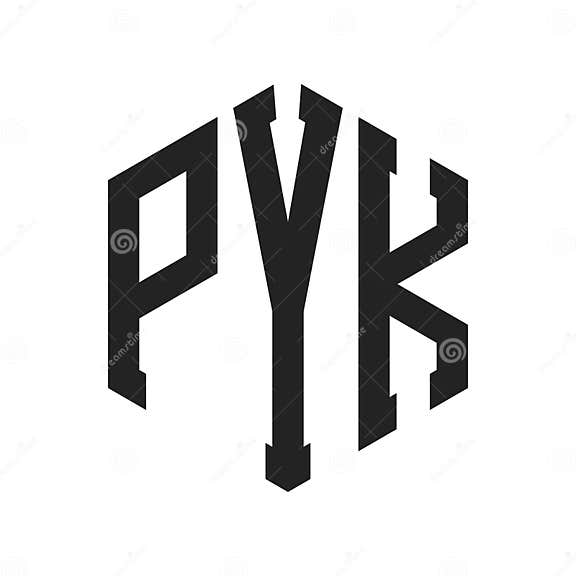 PYK Logo Design. Initial Letter PYK Monogram Logo Using Hexagon Shape ...
