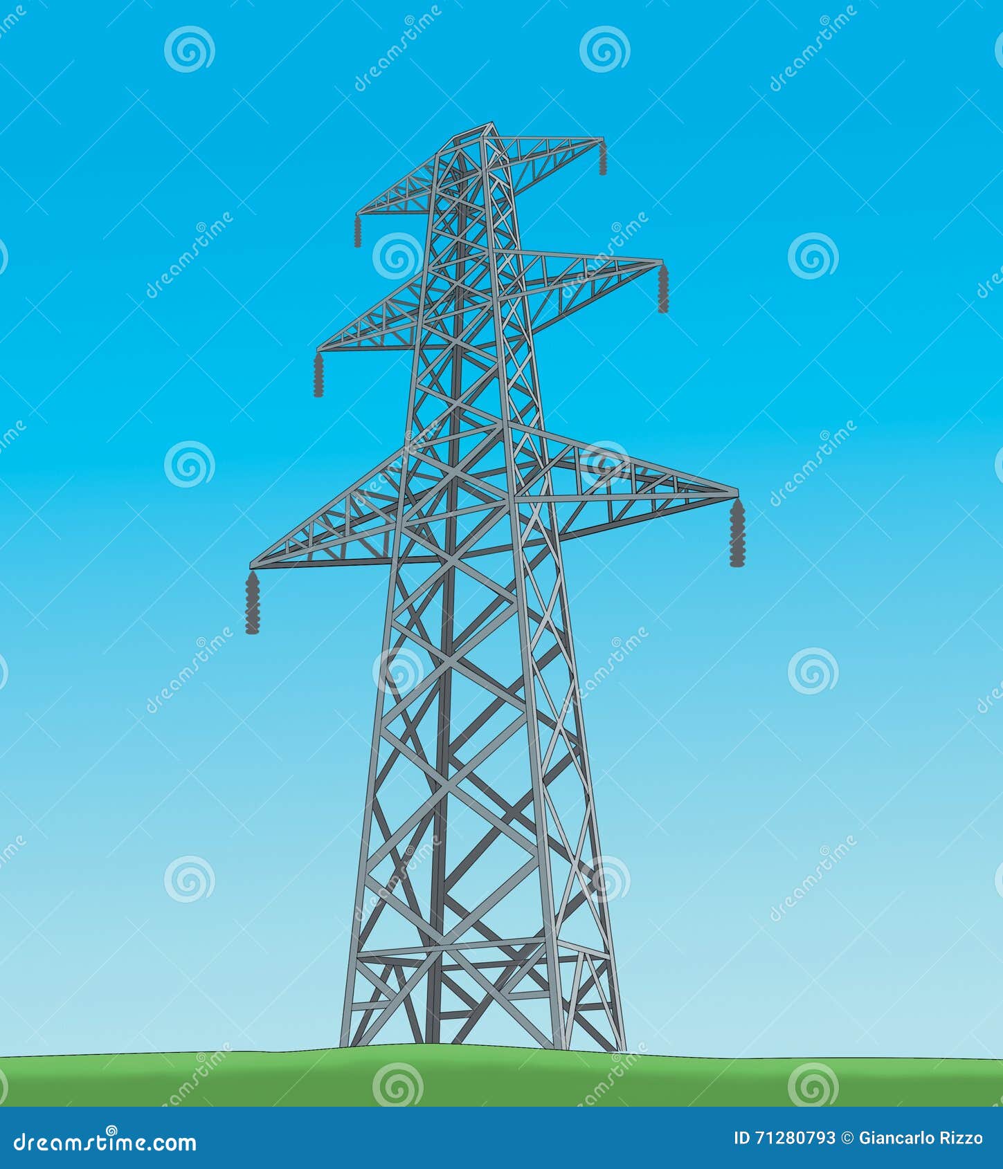 Pylône illustration stock. Illustration du électricité - 71280793