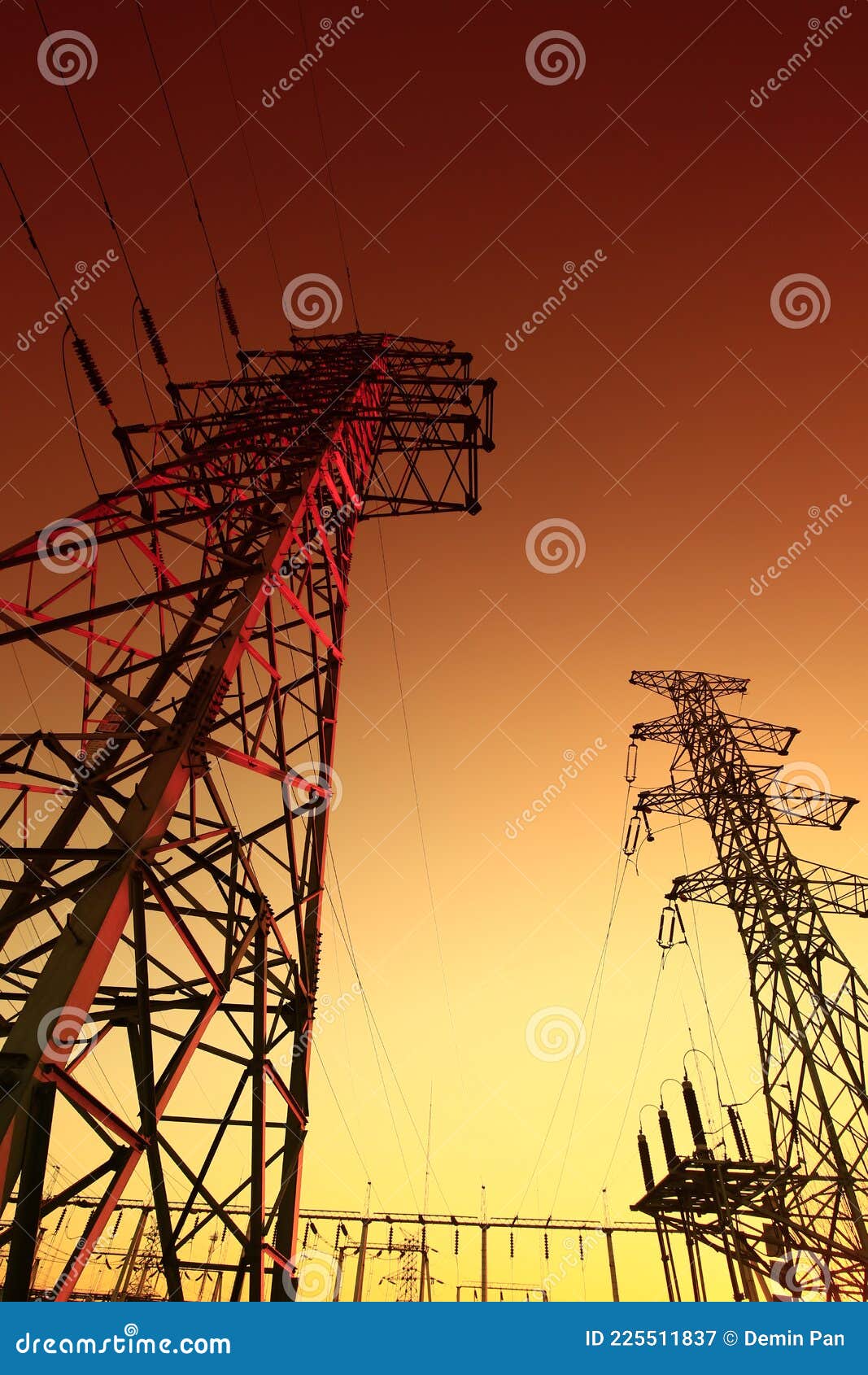 Pylon, Electrical Industrial Equipment Stock Image - Image of sunset ...