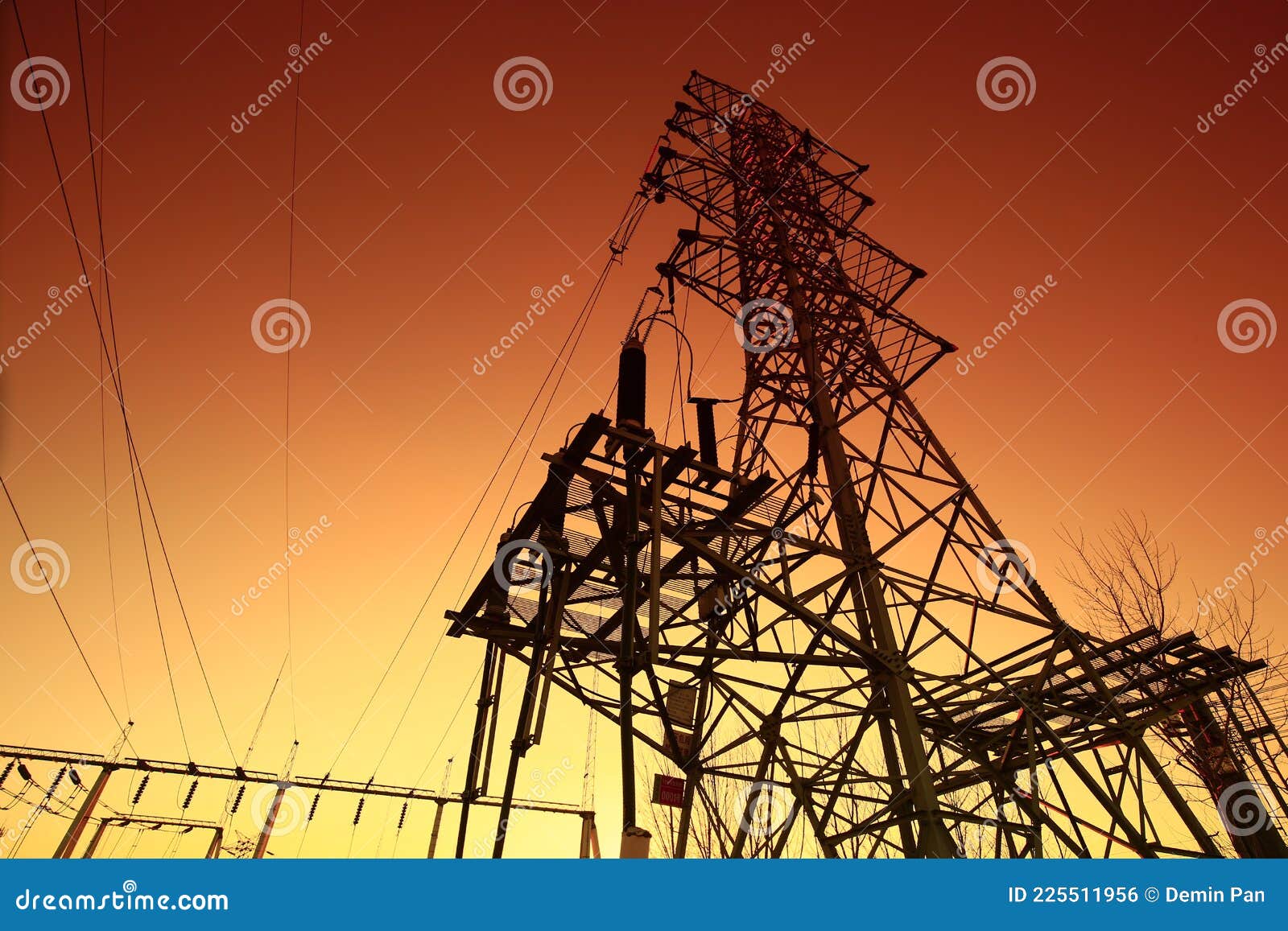Pylon, Electrical Industrial Equipment Stock Photo - Image of night ...