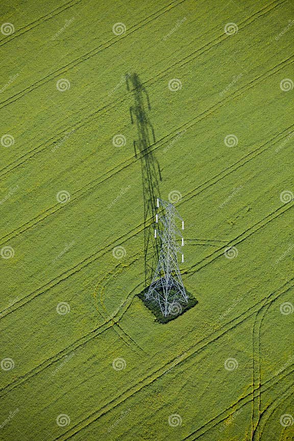 Pylon aerial stock image. Image of field, shadow, green - 19779653
