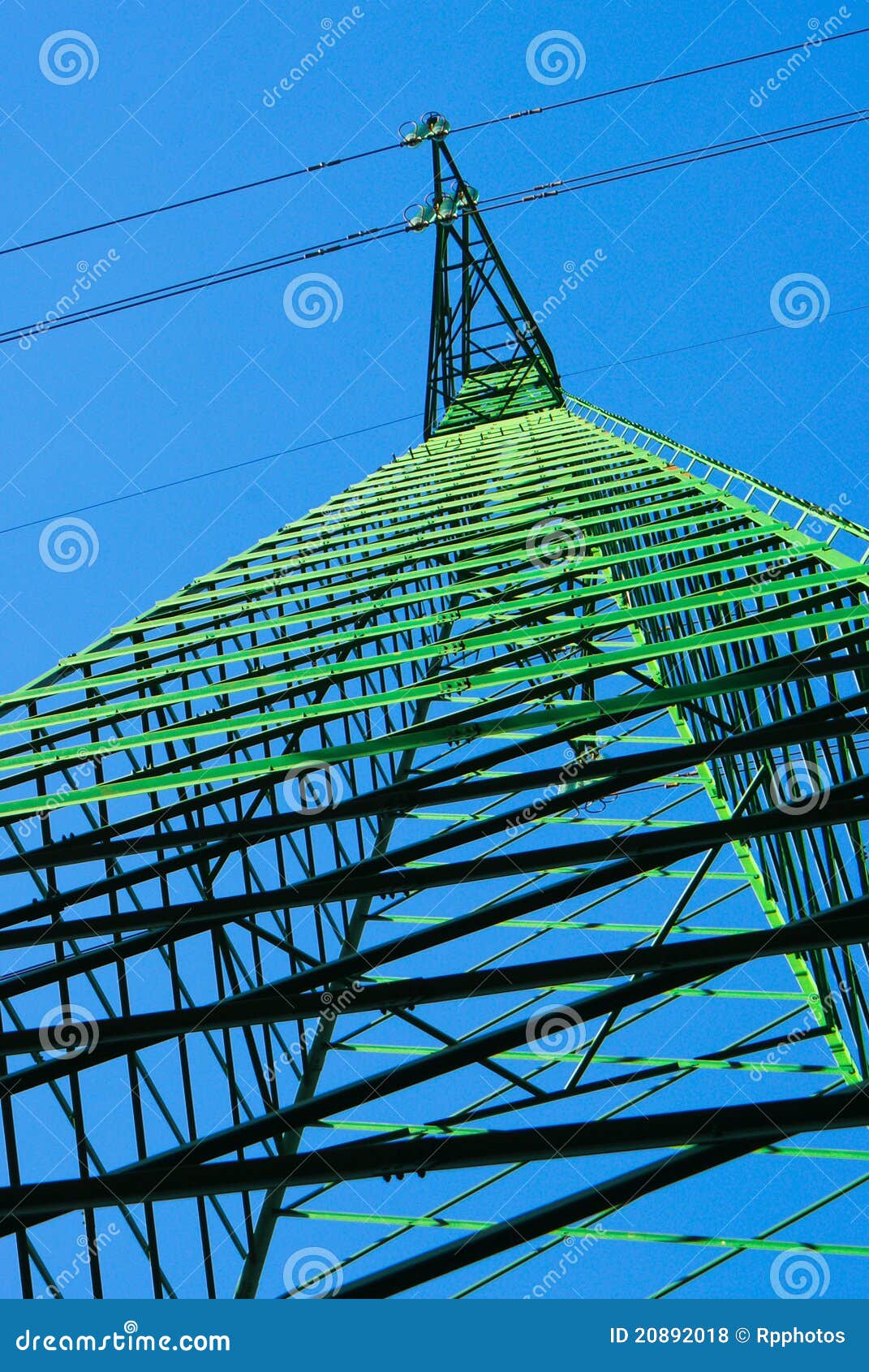 Pylon Agains a Deep Blue Sky Stock Photo - Image of post, pillar: 20892018