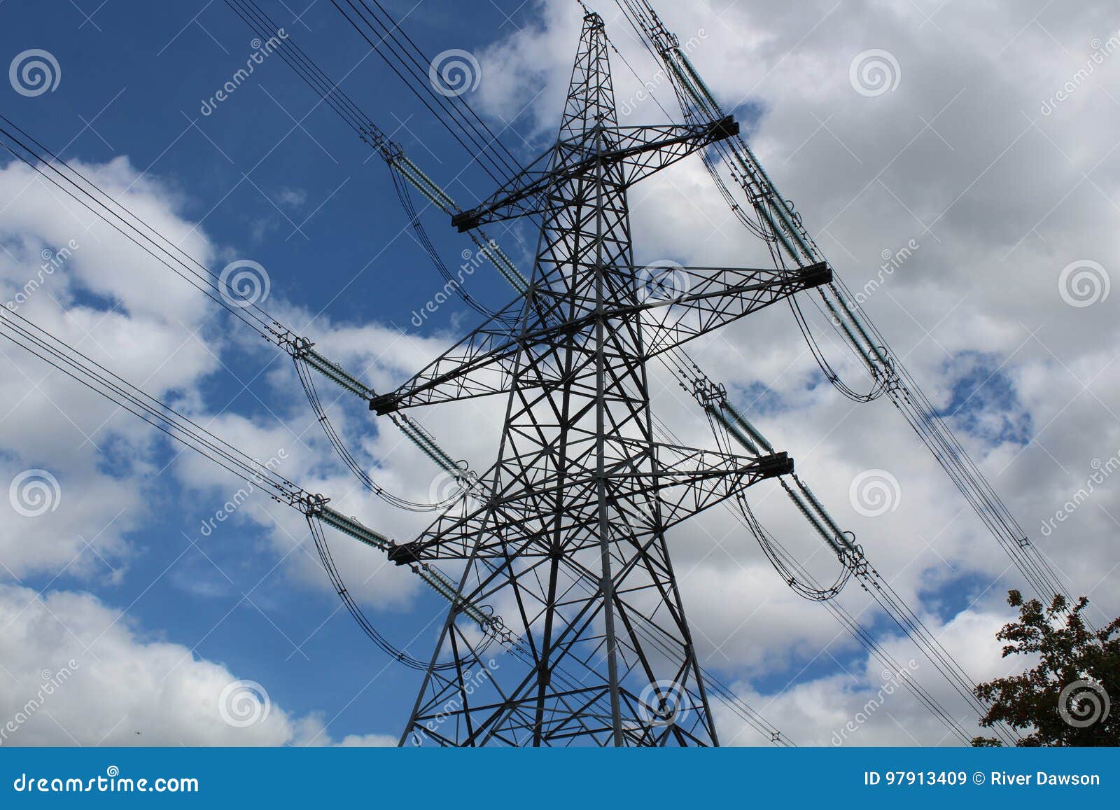 Pylon and blue sky stock image. Image of blue, pylon - 97913409