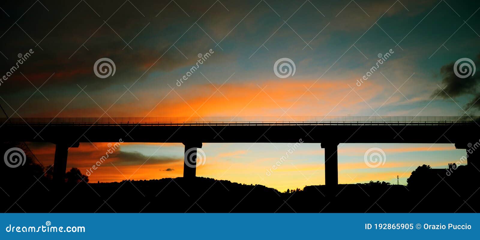 Pylon Bridge at Sunset. Paved Bridge at Sunset Stock Image - Image of ...