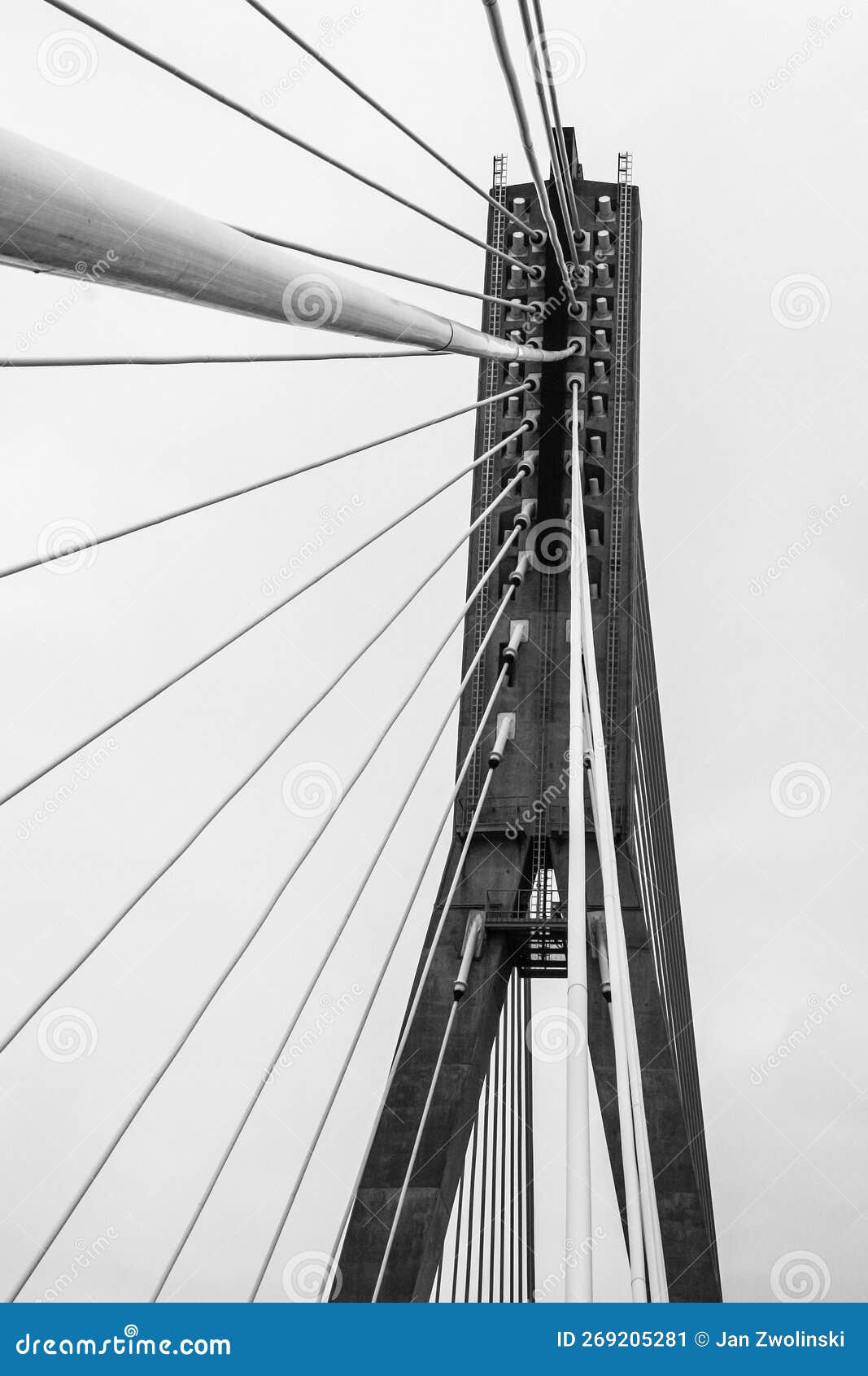 Pylon of Cable-stayed Bridge Stock Image - Image of connection, city ...