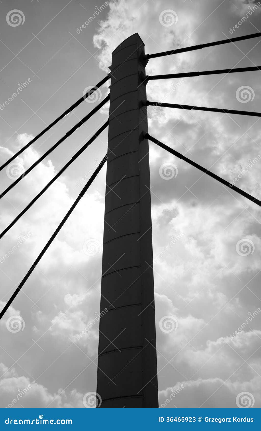 Pylon Of Cable-stayed Bridge With Cables Forming A Fan-like Pattern ...