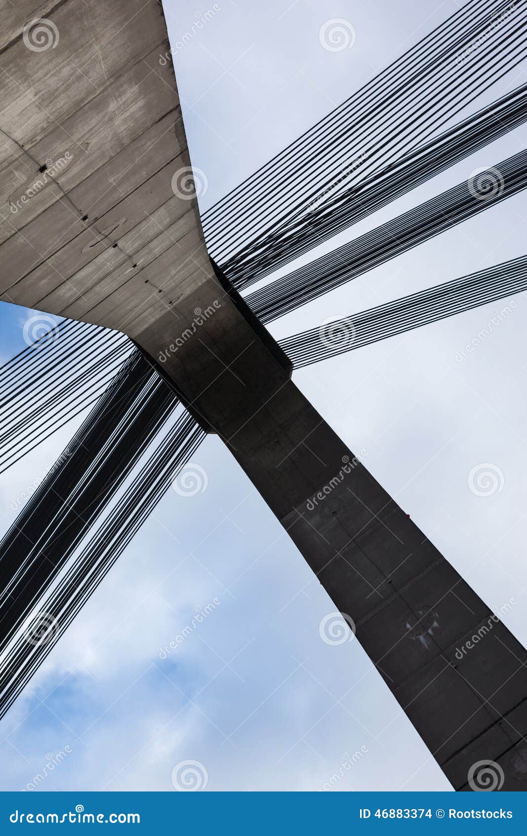 Pylon and Cables of the Cable-stayed Bridge in Kyiv Stock Photo - Image ...