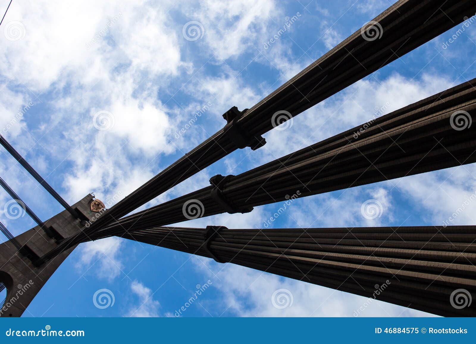 Pylon and Cables of the Cable-stayed Bridge in Kyiv Stock Image - Image ...