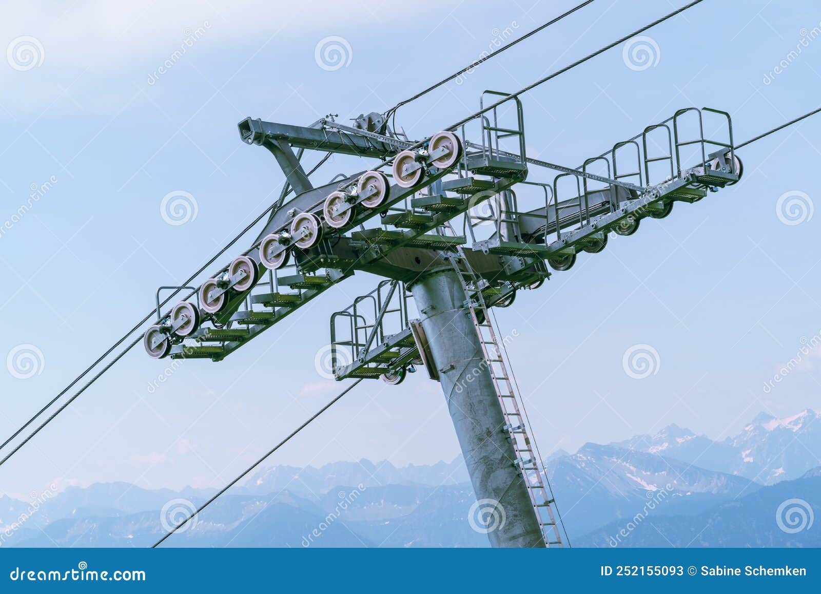 The Pylon of the Cableway,ropeway Pylon Stock Image - Image of wires ...