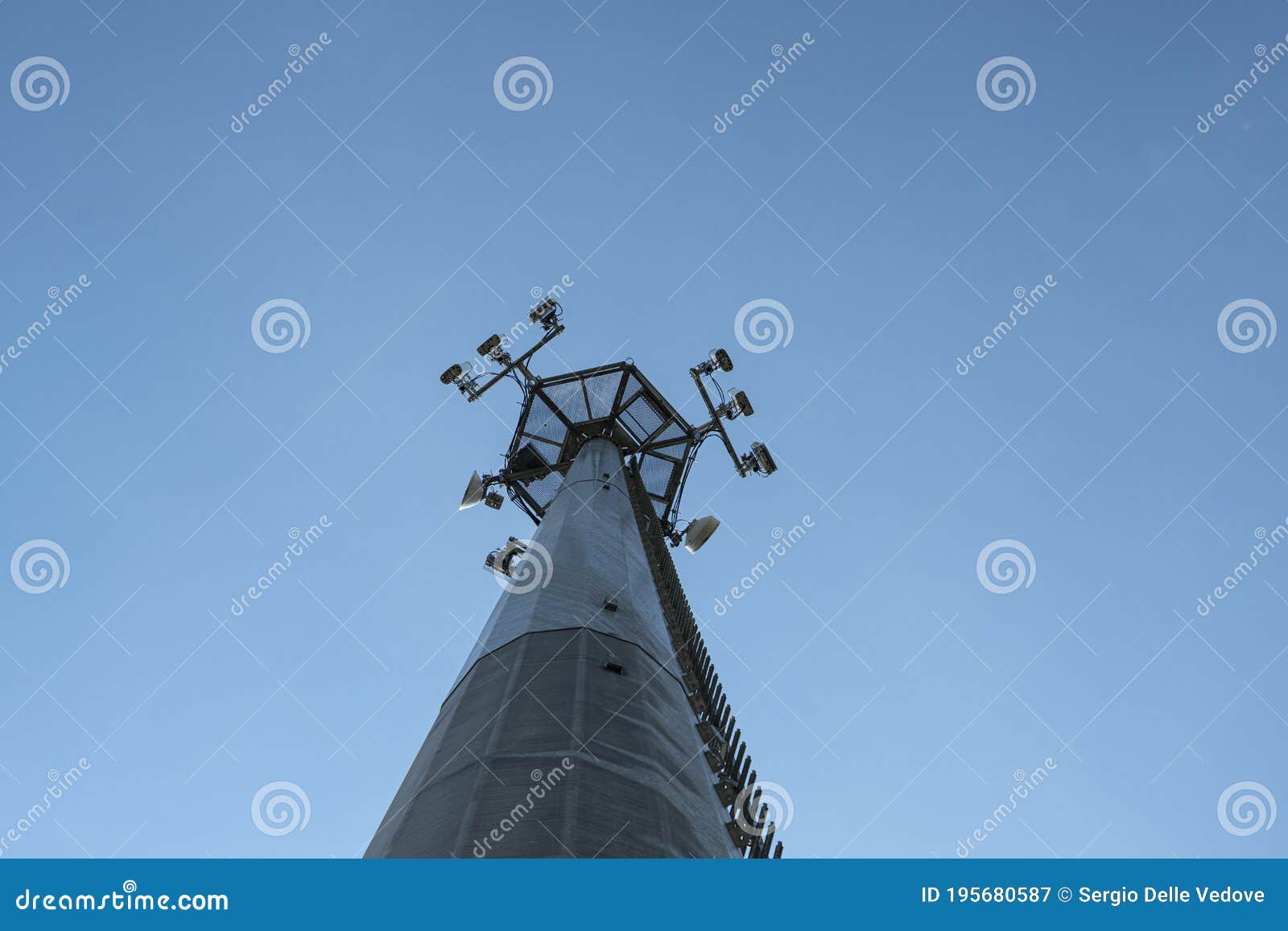 Pylon with Cell Phone Antennas Stock Image - Image of blue ...