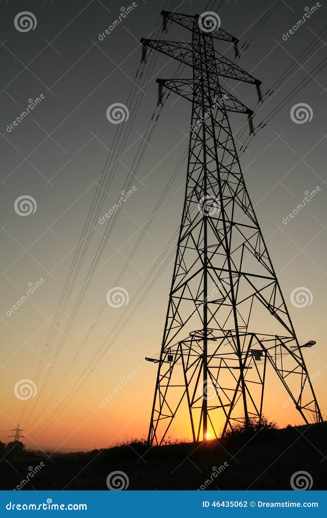 Pylon in Devon stock photo. Image of wires, devon, sunset - 46435062