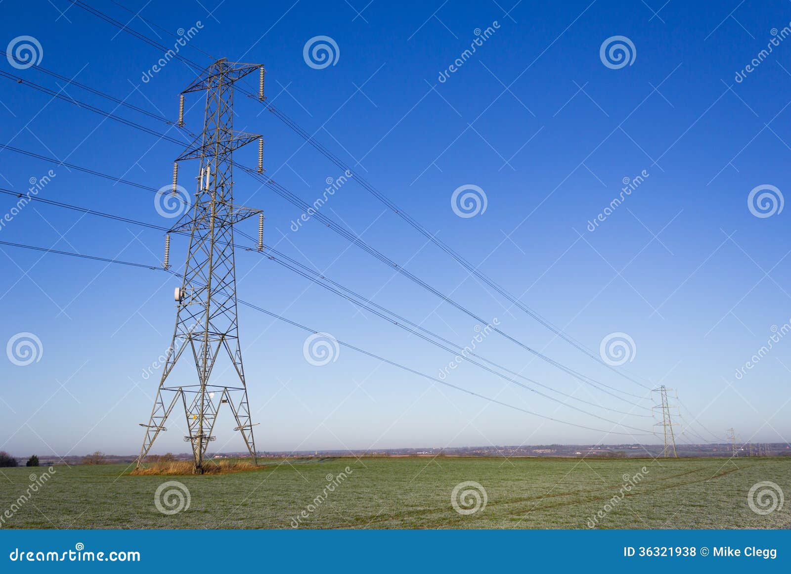 Pylon in a Field stock photo. Image of cultivated, tall - 36321938