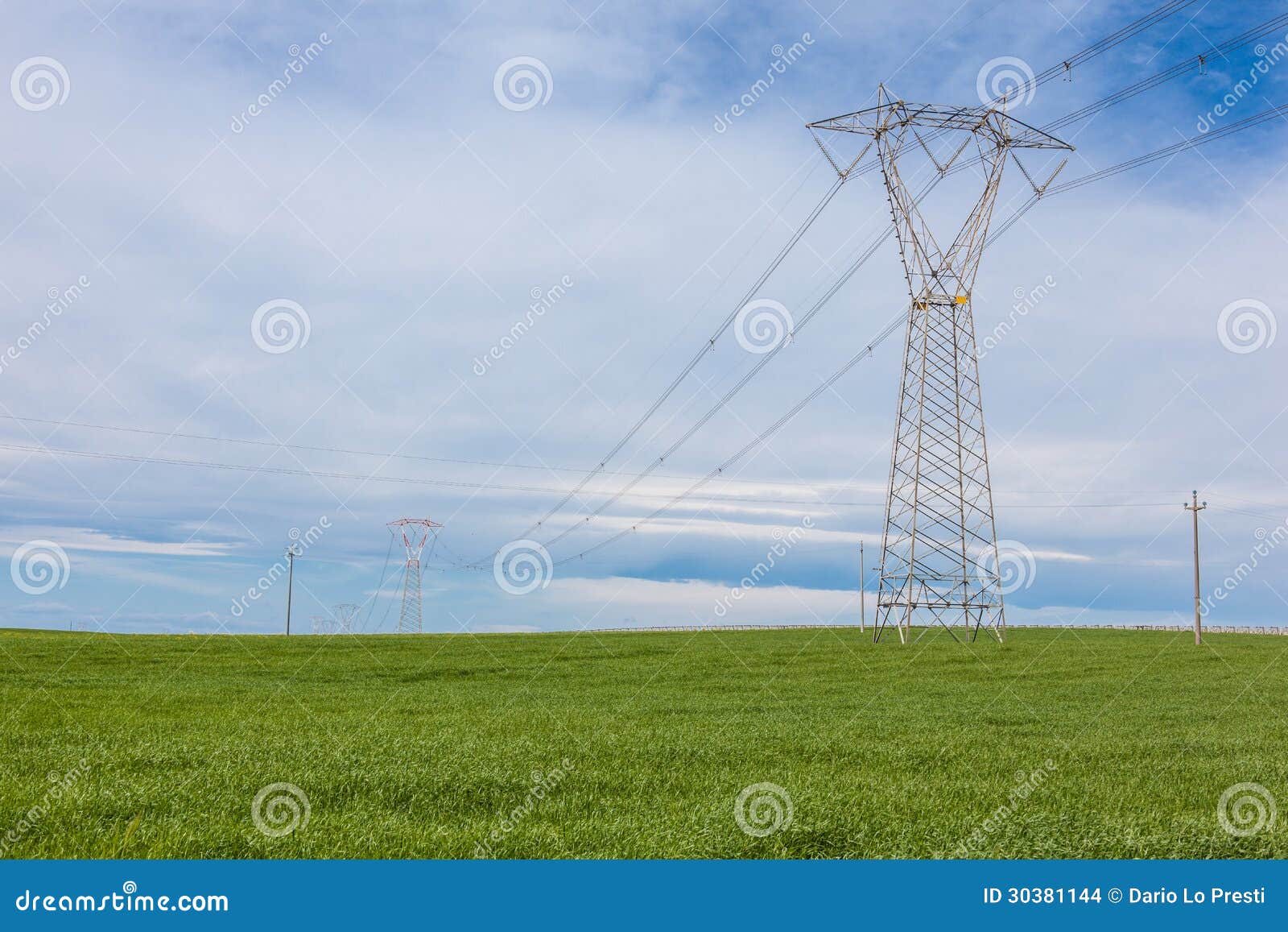 Pylon in the field stock photo. Image of electric, megawatts - 30381144