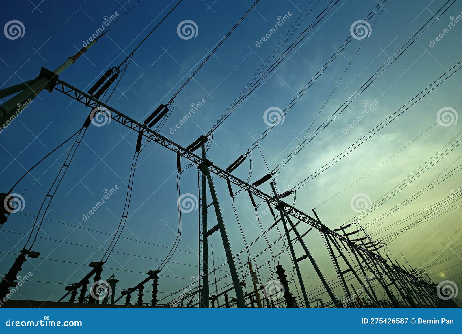 Pylon, High-voltage Tower Sky Background Stock Image - Image of pylon ...