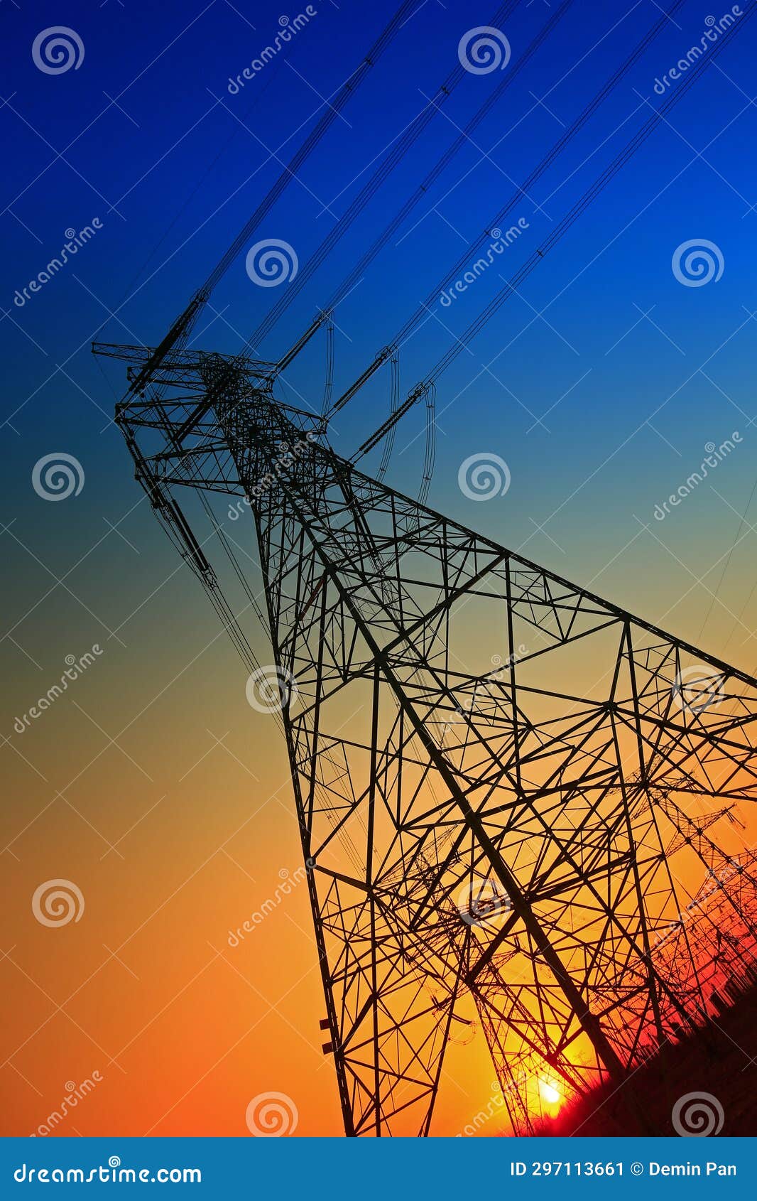 Pylon, High-voltage Tower Sky Background Stock Image - Image of wire ...