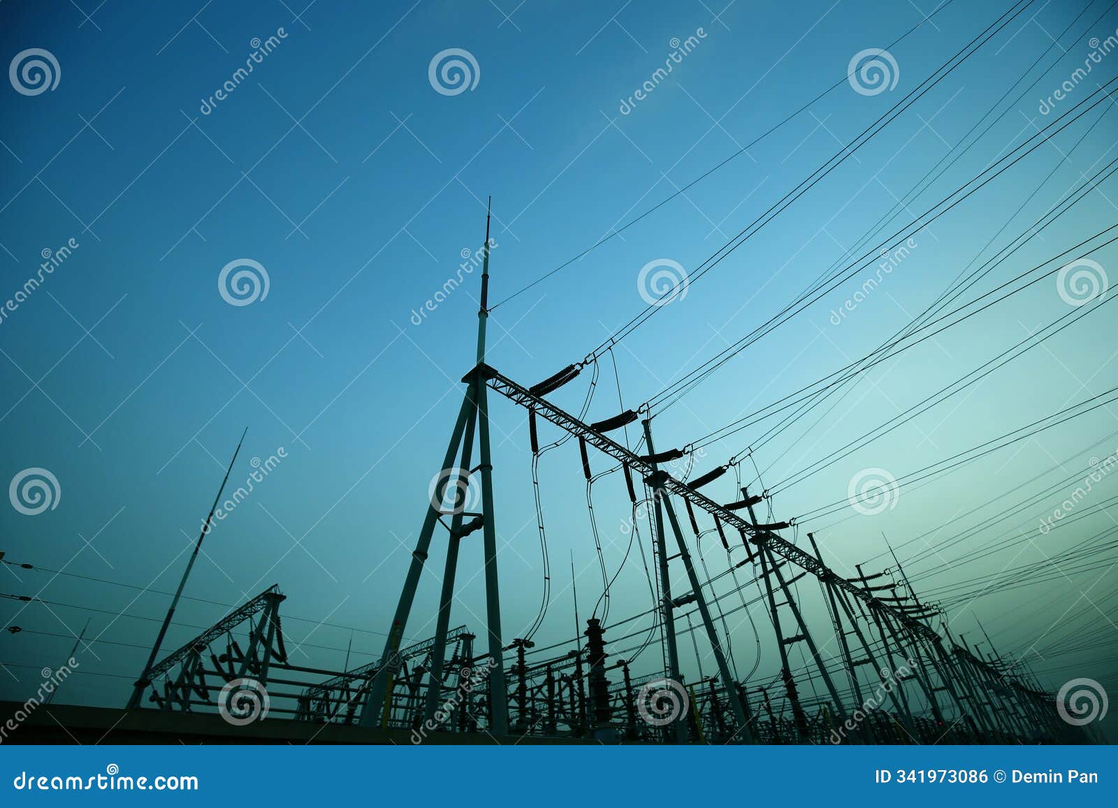 Pylon, High-voltage Tower Sky Background Stock Illustration ...