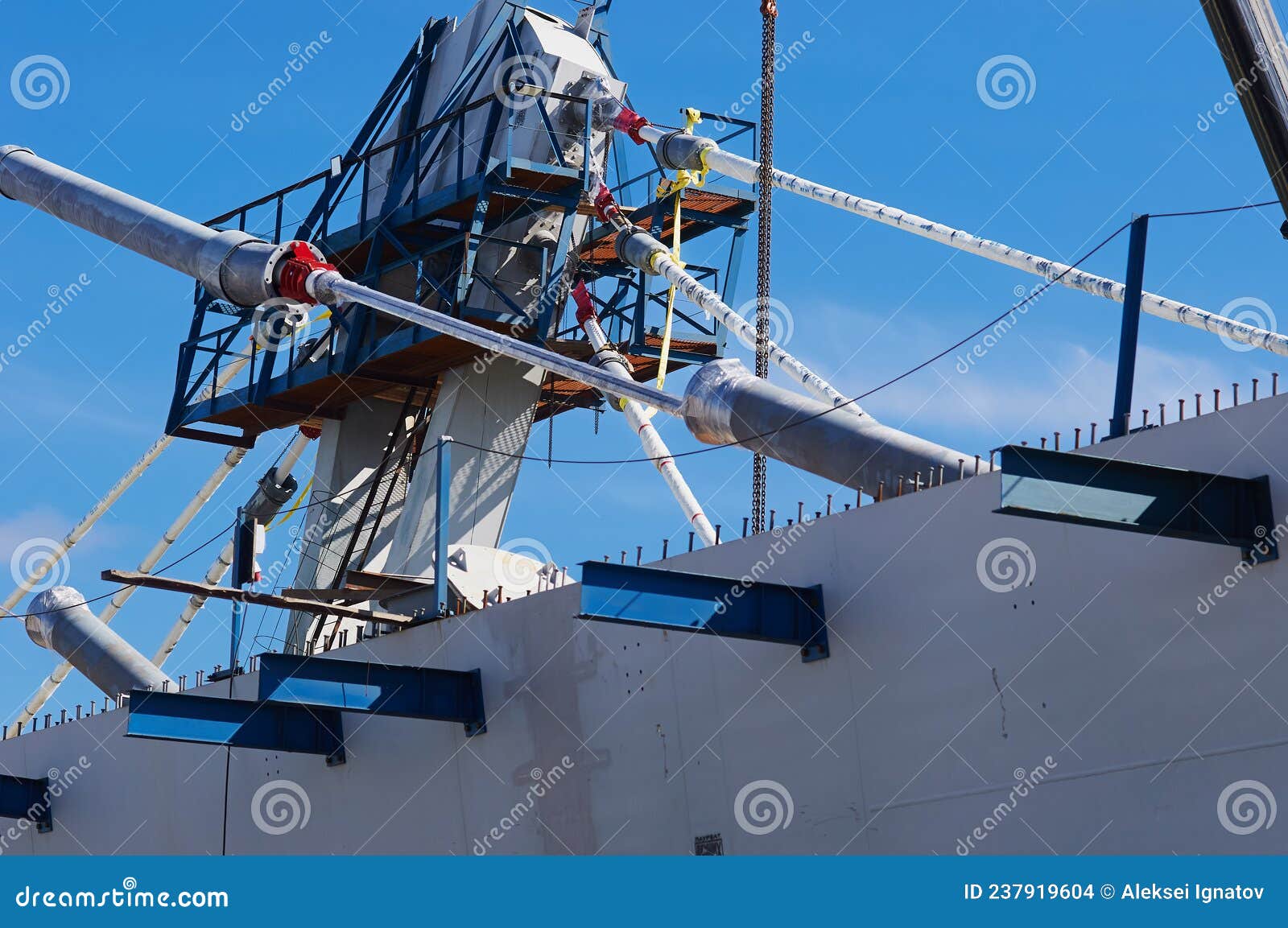 A Pylon of a Modern Cable-stayed Bridge with an Upper Holder for Cables ...