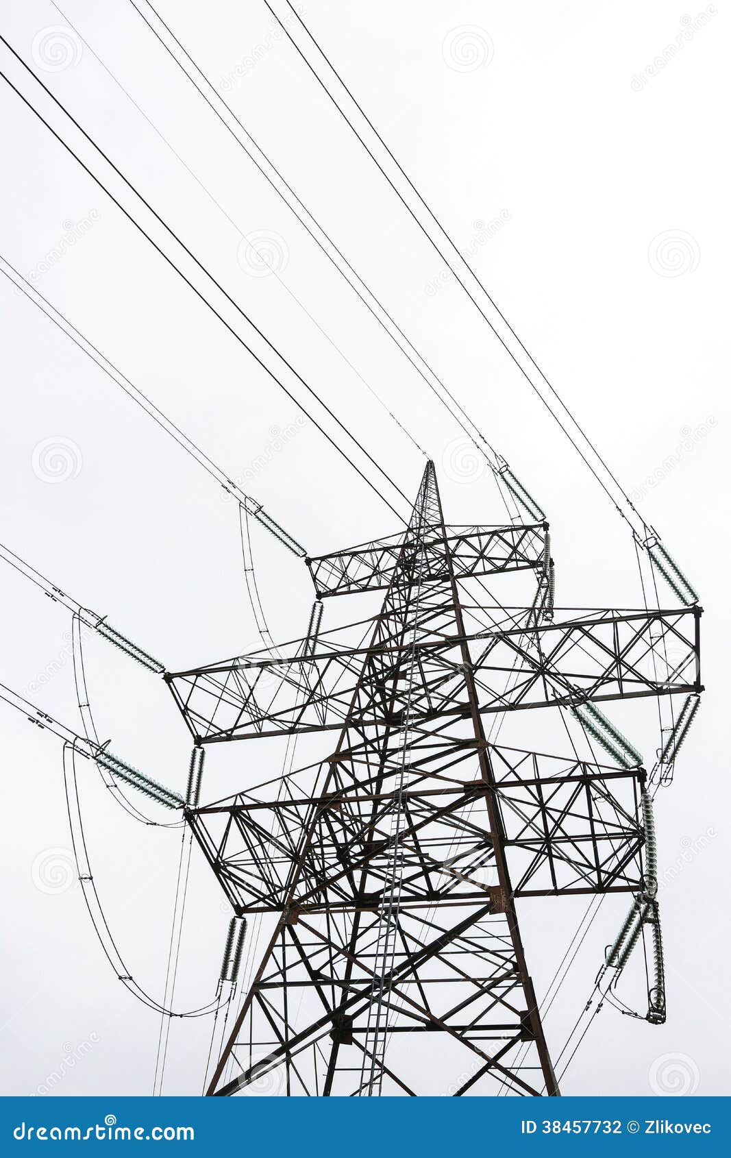Pylon and power lines stock photo. Image of grid, alternative - 38457732