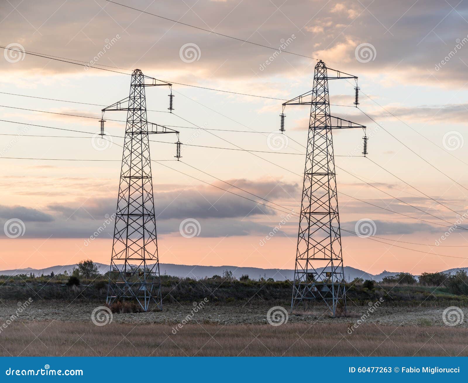 Pylon power stock image. Image of pylon, industry, orange - 60477263