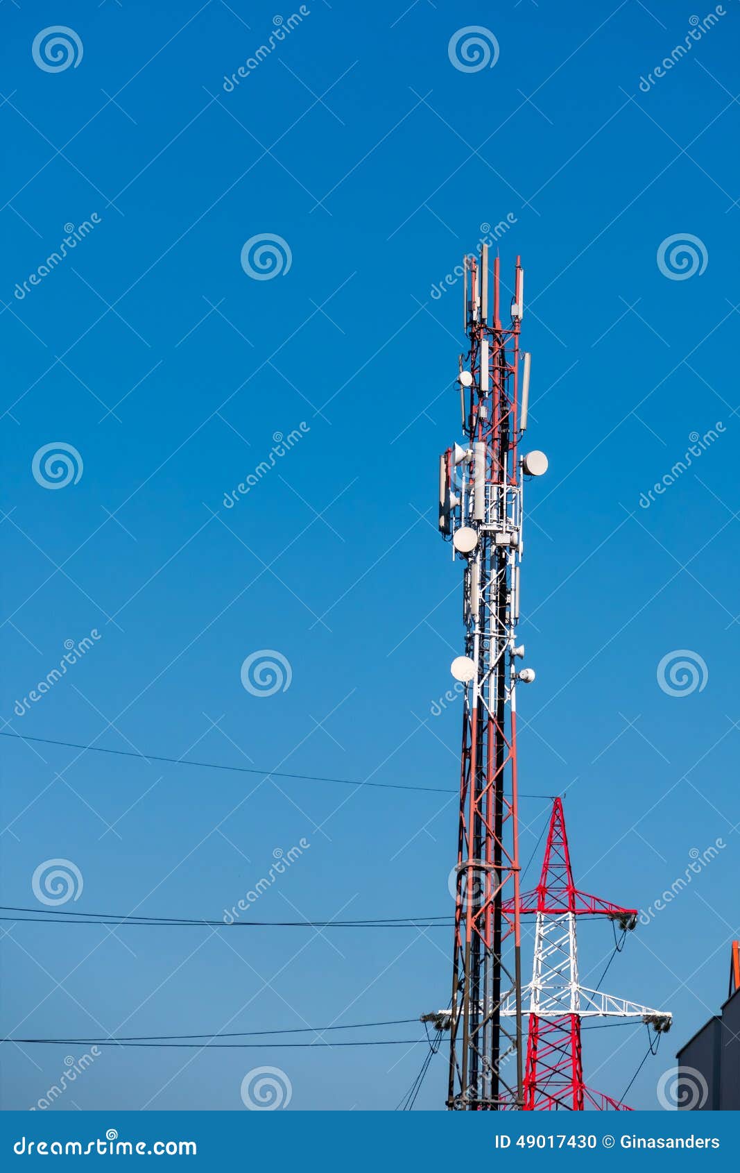 Pylon red and white stock photo. Image of energy, nuclear - 49017430