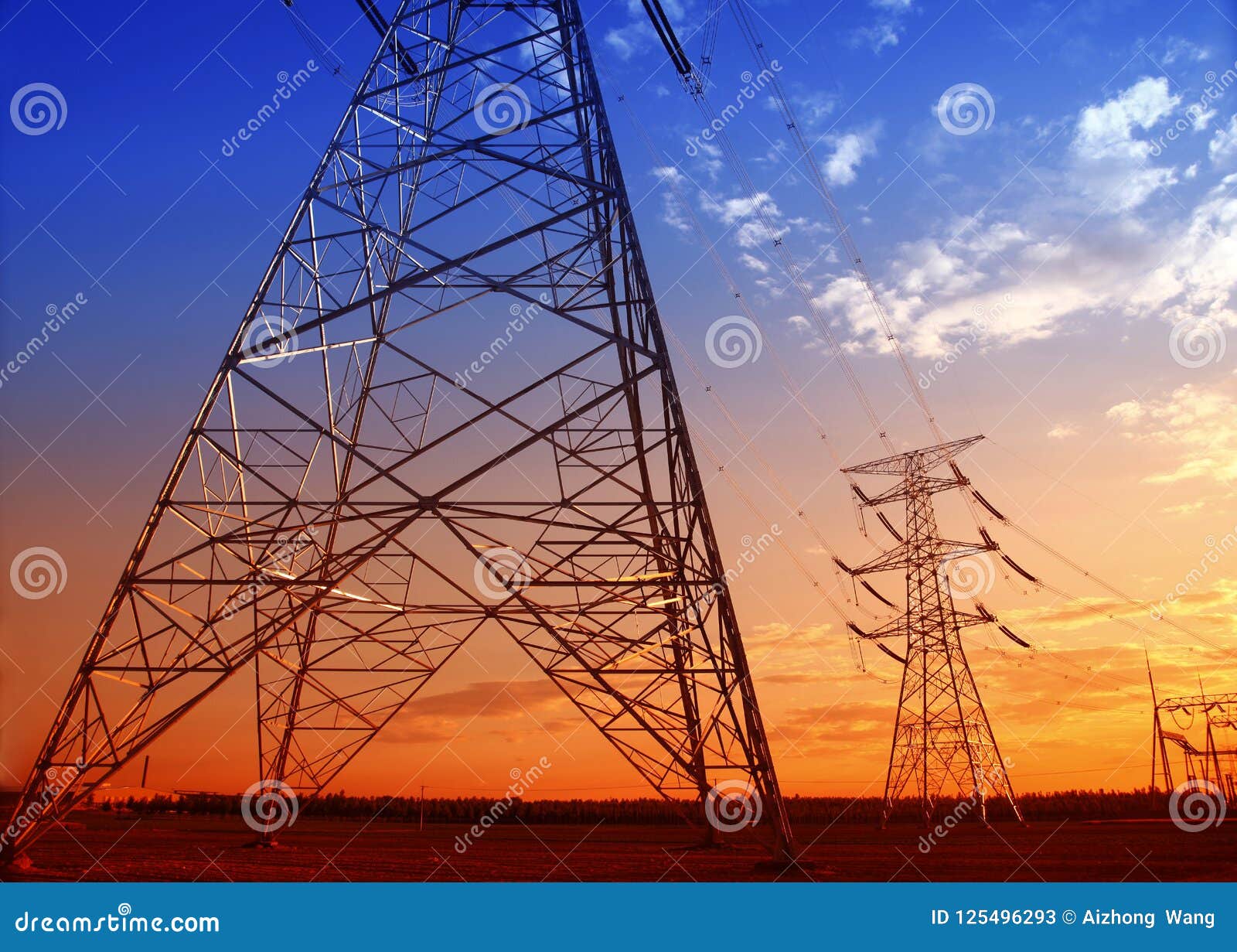Pylon stock image. Image of electrical, color, mains - 125496293